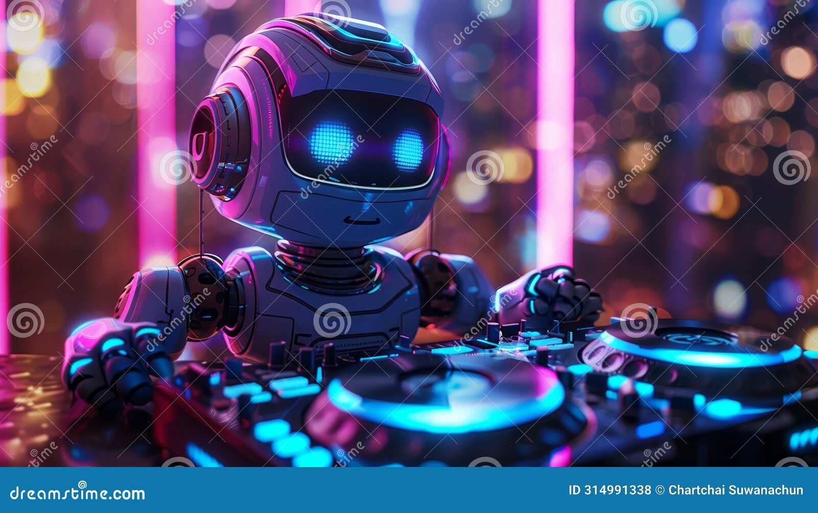 A Robot is Playing a DJ Set with a Keyboard by AI Generated Image Stock ...