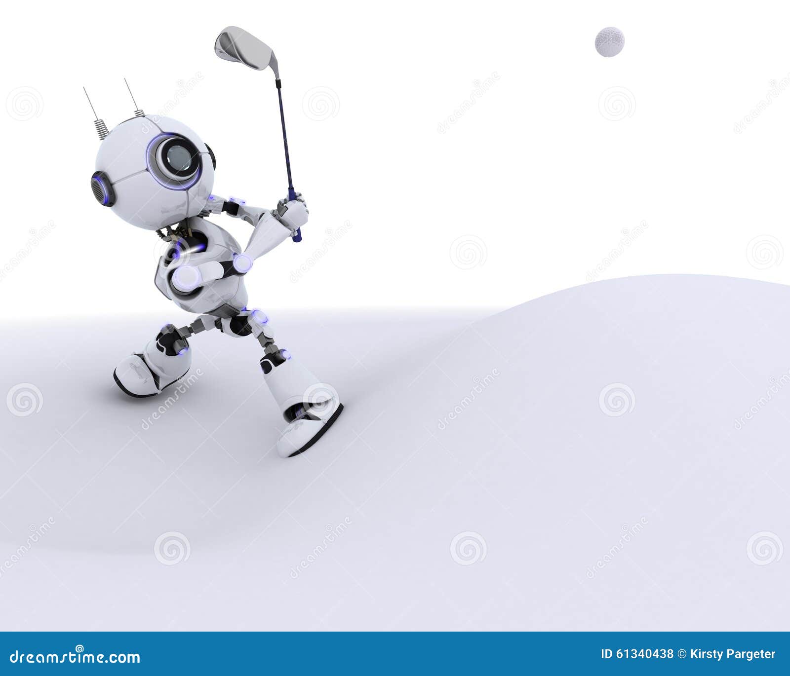 Robot playing golf stock illustration. Illustration of driver - 61340438