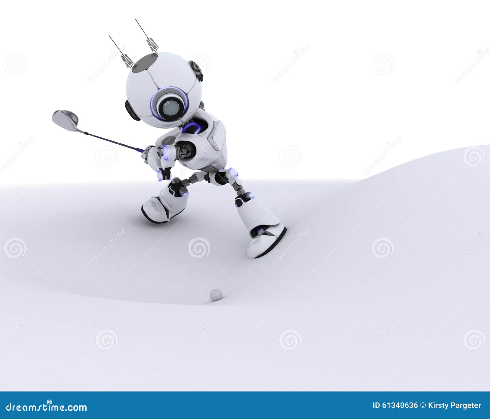 Robot playing golf stock illustration. Illustration of driver - 61340636