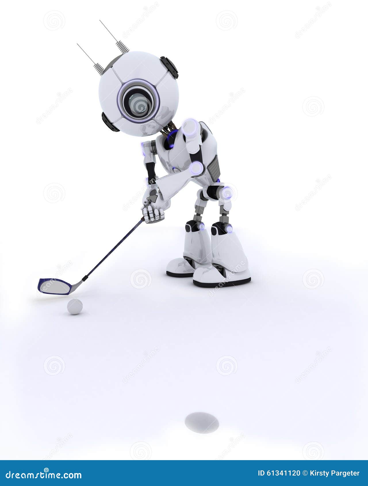 Robot playing golf stock illustration. Illustration of technology ...