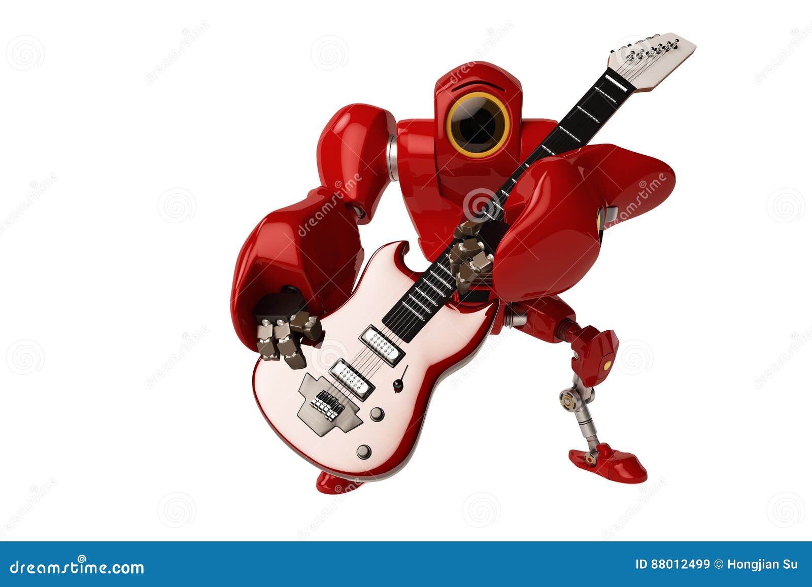 A robot playing a guitar stock illustration. Illustration of fantasy ...