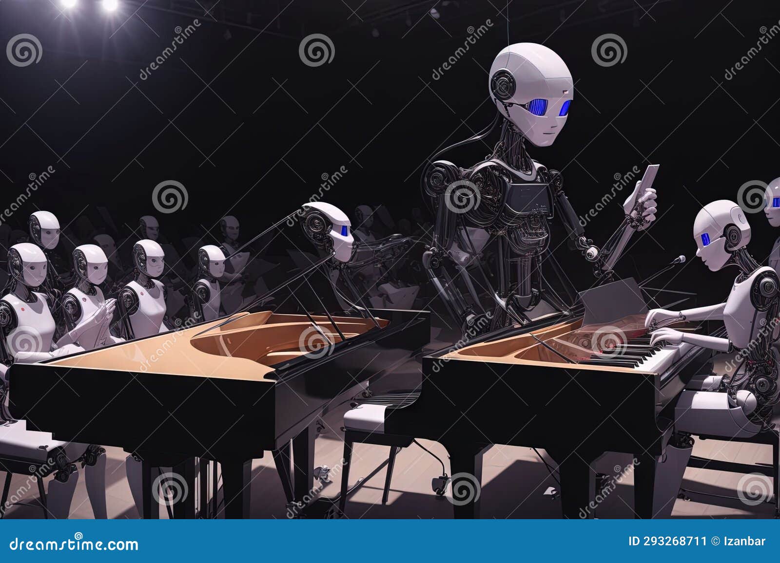 Humanoid Android Mechanical Robot. Cyberpunk. AI Generative Content ...