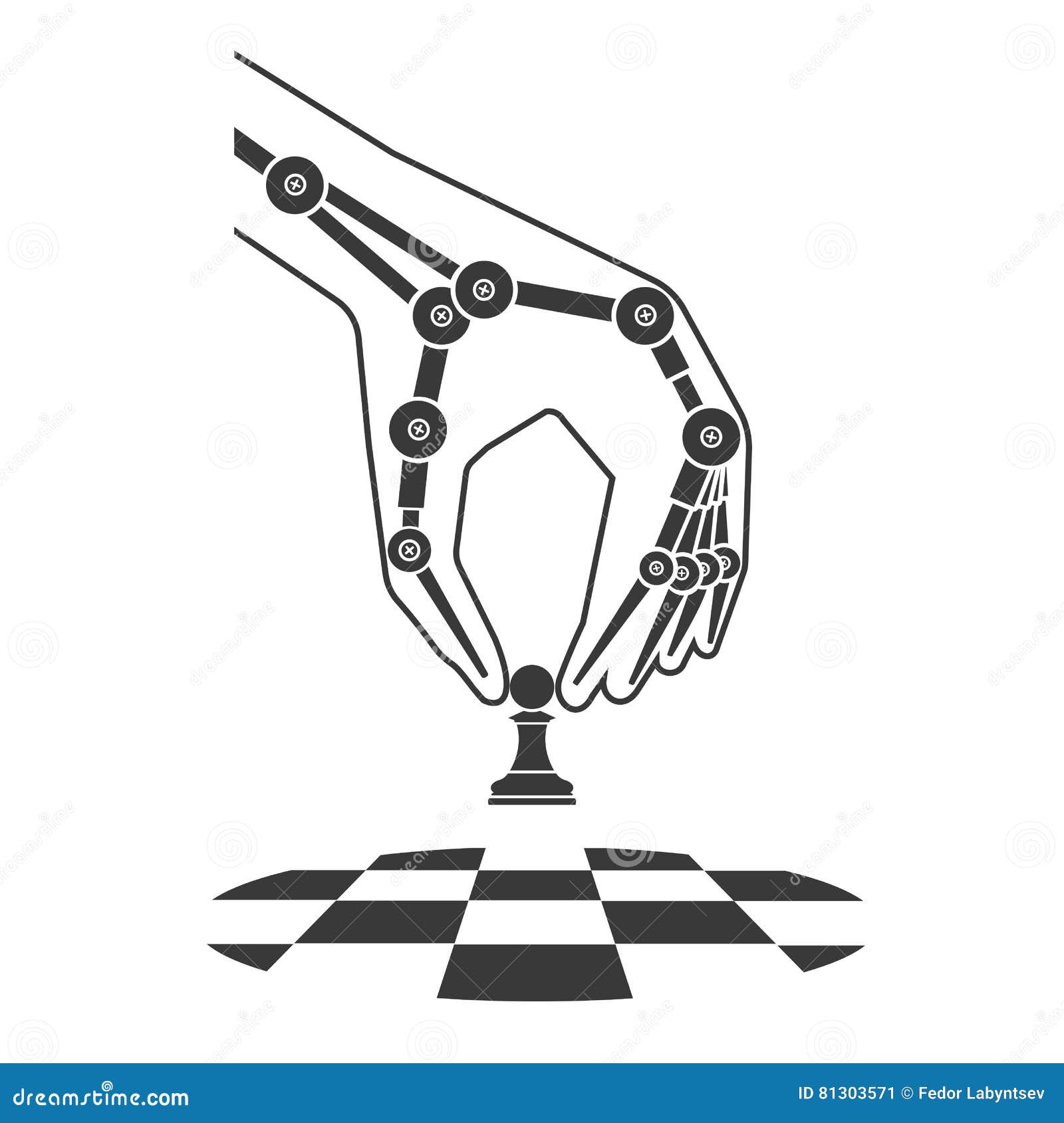 Robot Plays Chess. Artificial Intelligence Stock Vector - Illustration ... Robot Plays Chess. Artificial Intelligence Stock Vector - Illustration ...