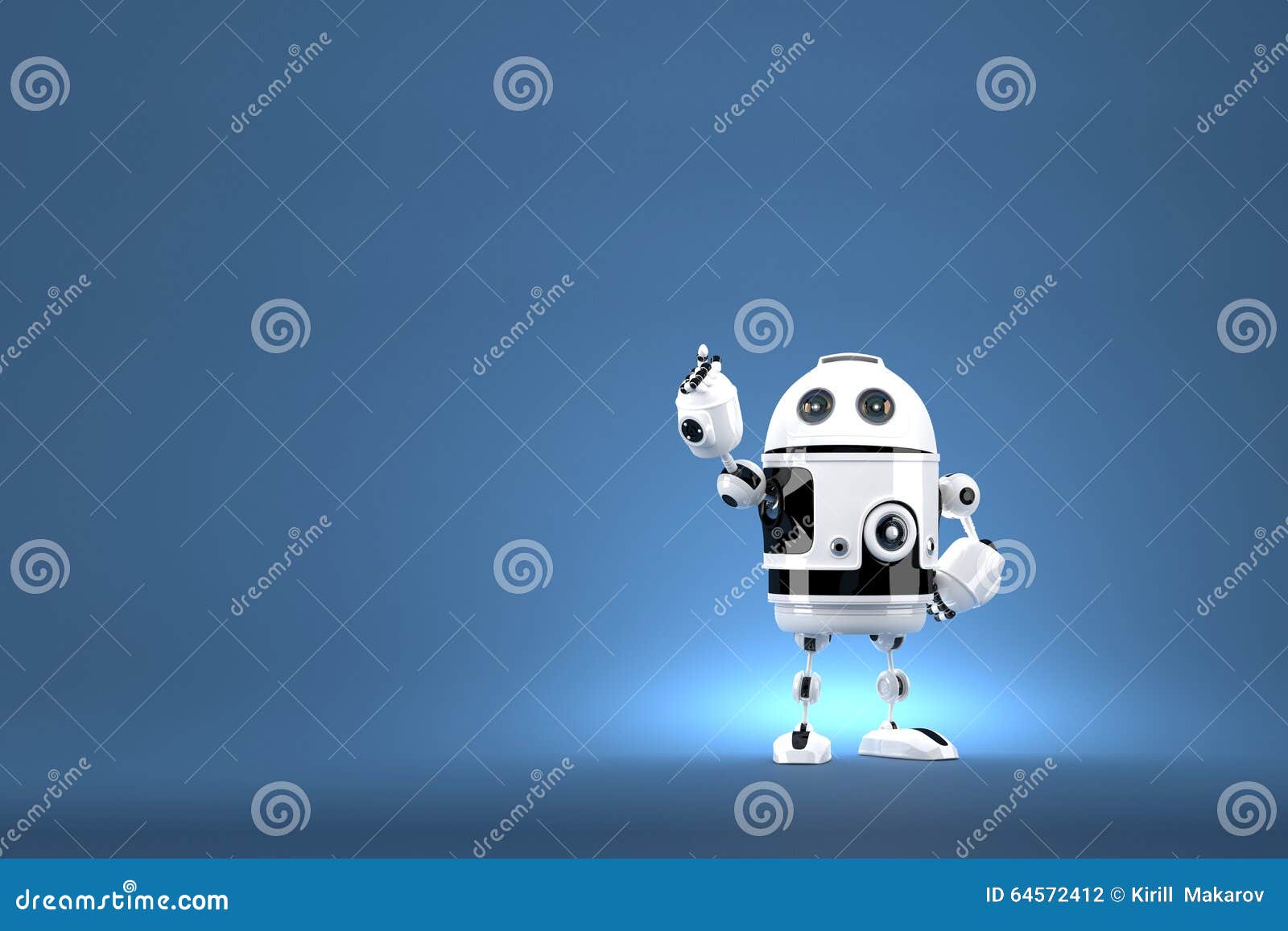 Robot Pointing at Invisible Object. Contains Clipping Path Stock ...