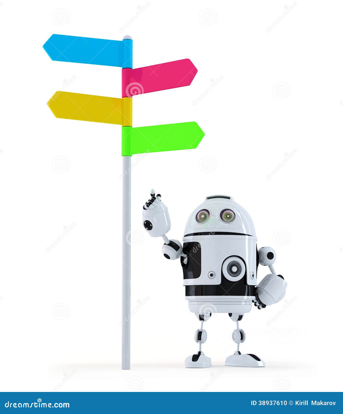 Robot With Road Sign Royalty-Free Stock Photography | CartoonDealer.com ...