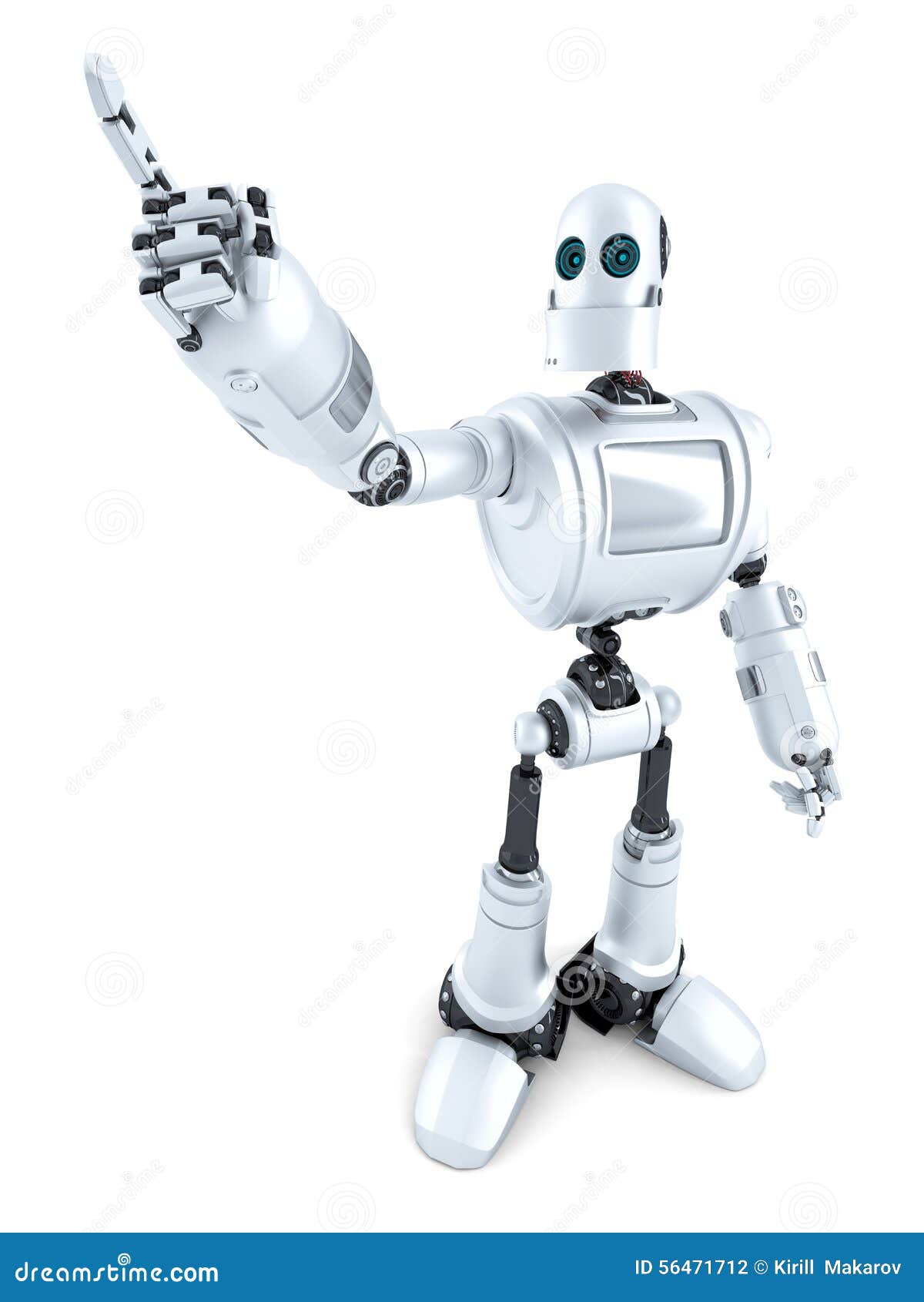 Robot Pointing on Something. . Contains Clipping Path Stock ...