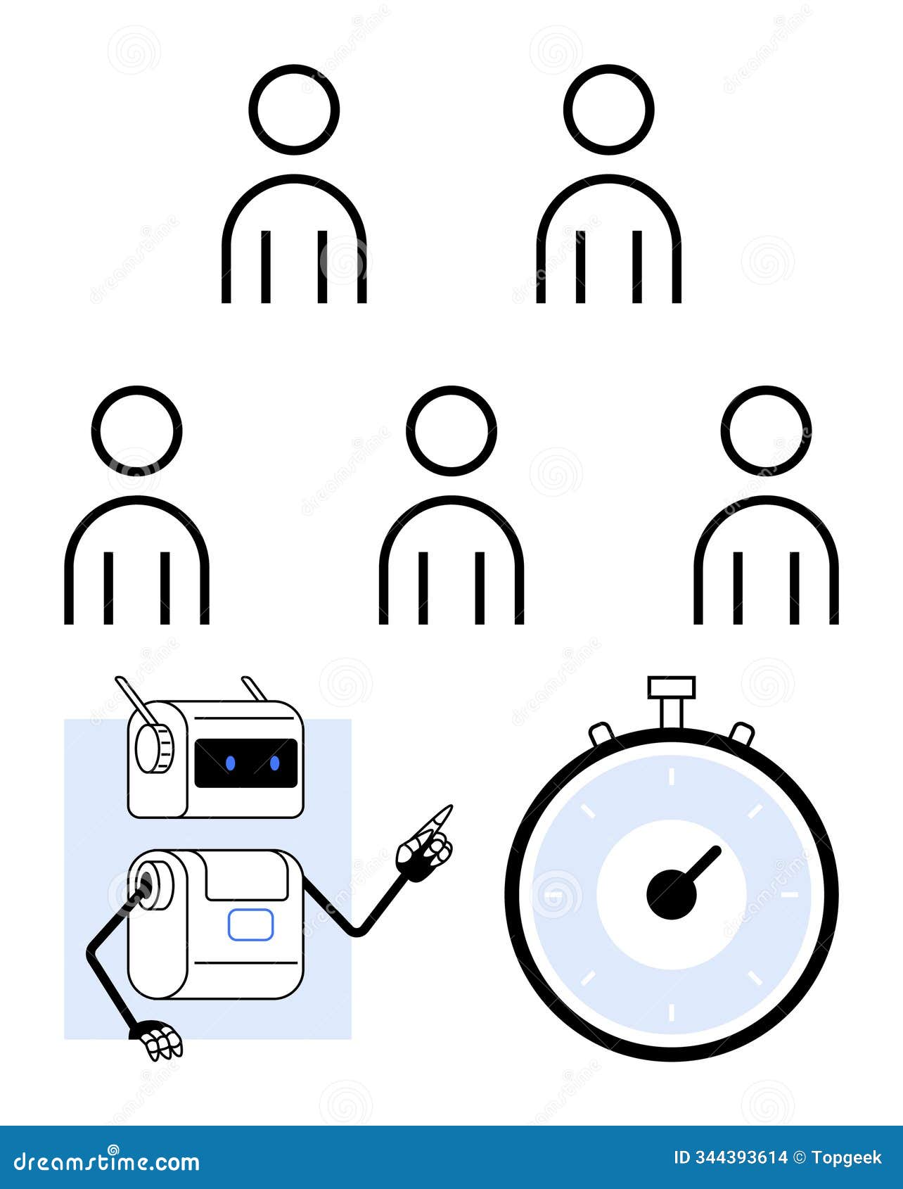 Robot Pointing at Stopwatch with Multiple Simple Human Figures ...