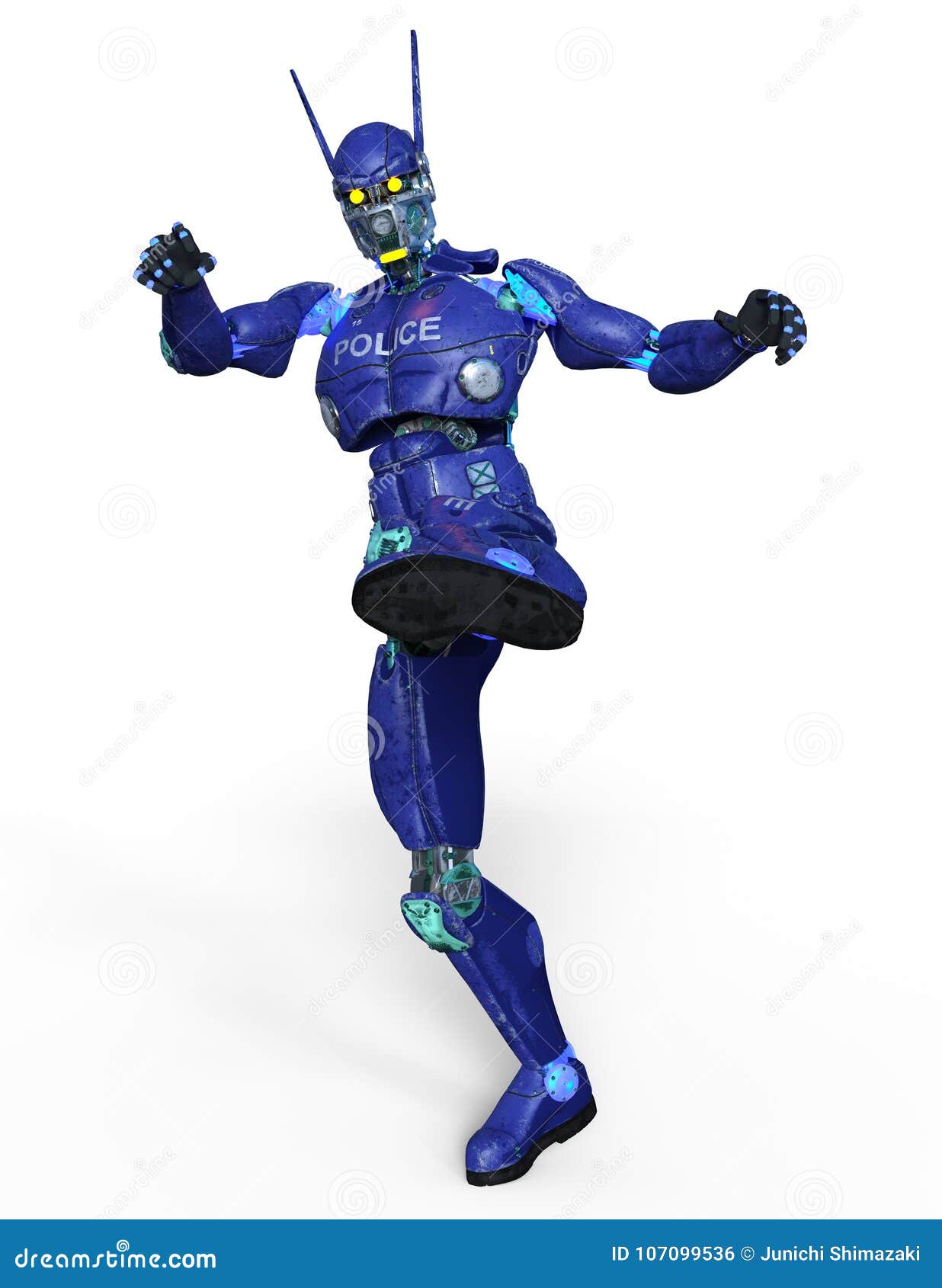 Robot police stock illustration. Illustration of intelligence - 107099536