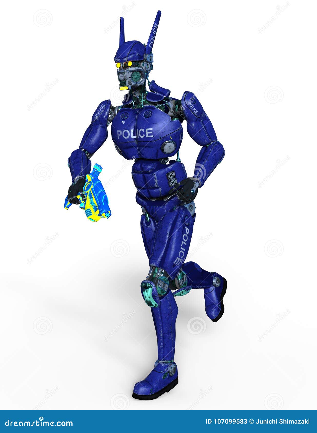 Robot police stock illustration. Illustration of metal - 107099583