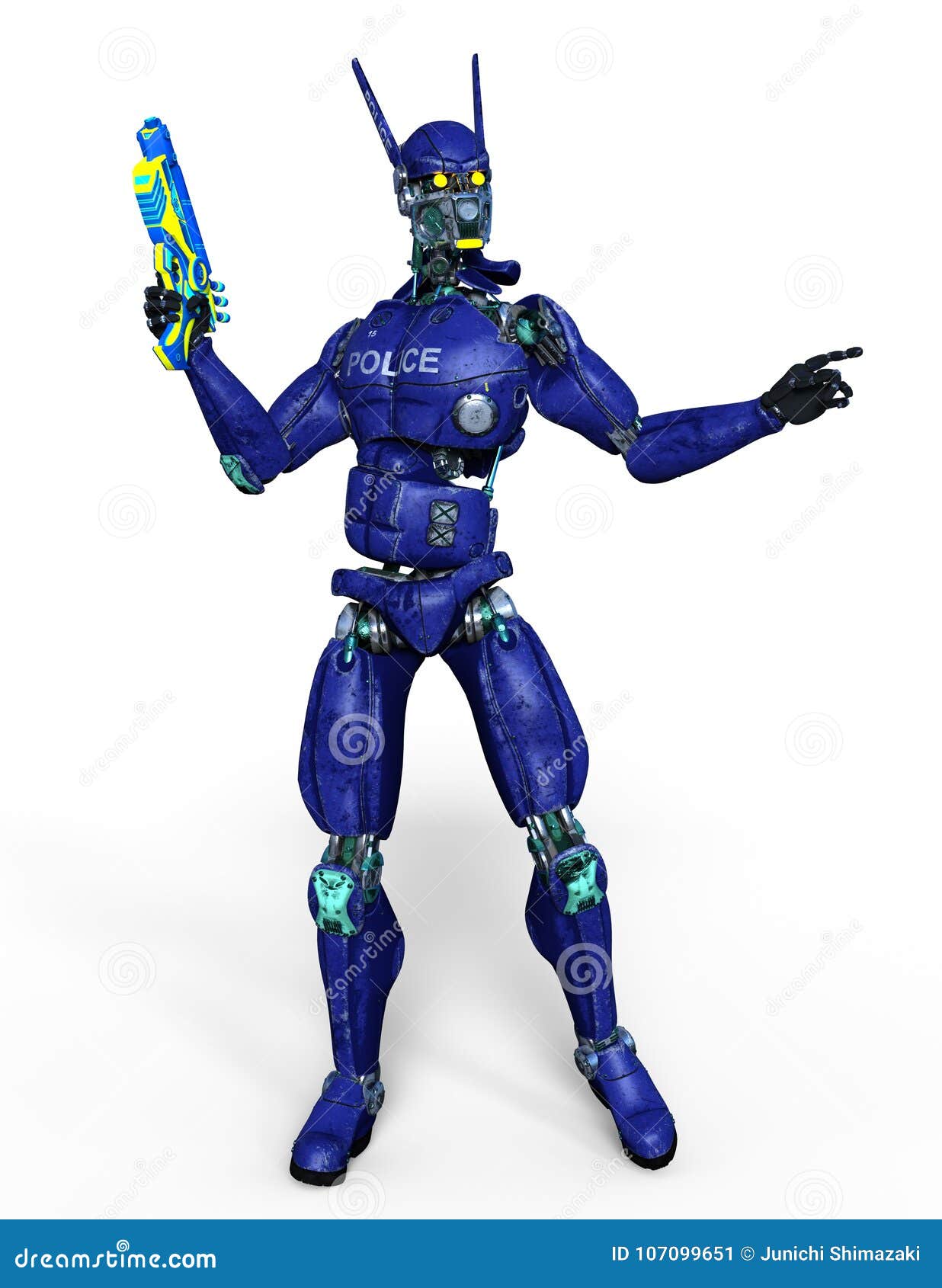 Robot police stock illustration. Illustration of robotics - 107099651