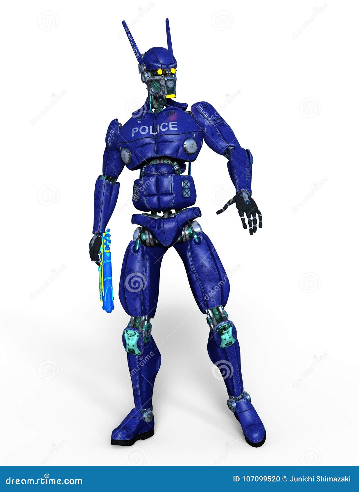 Robot police stock illustration. Illustration of future - 107099520