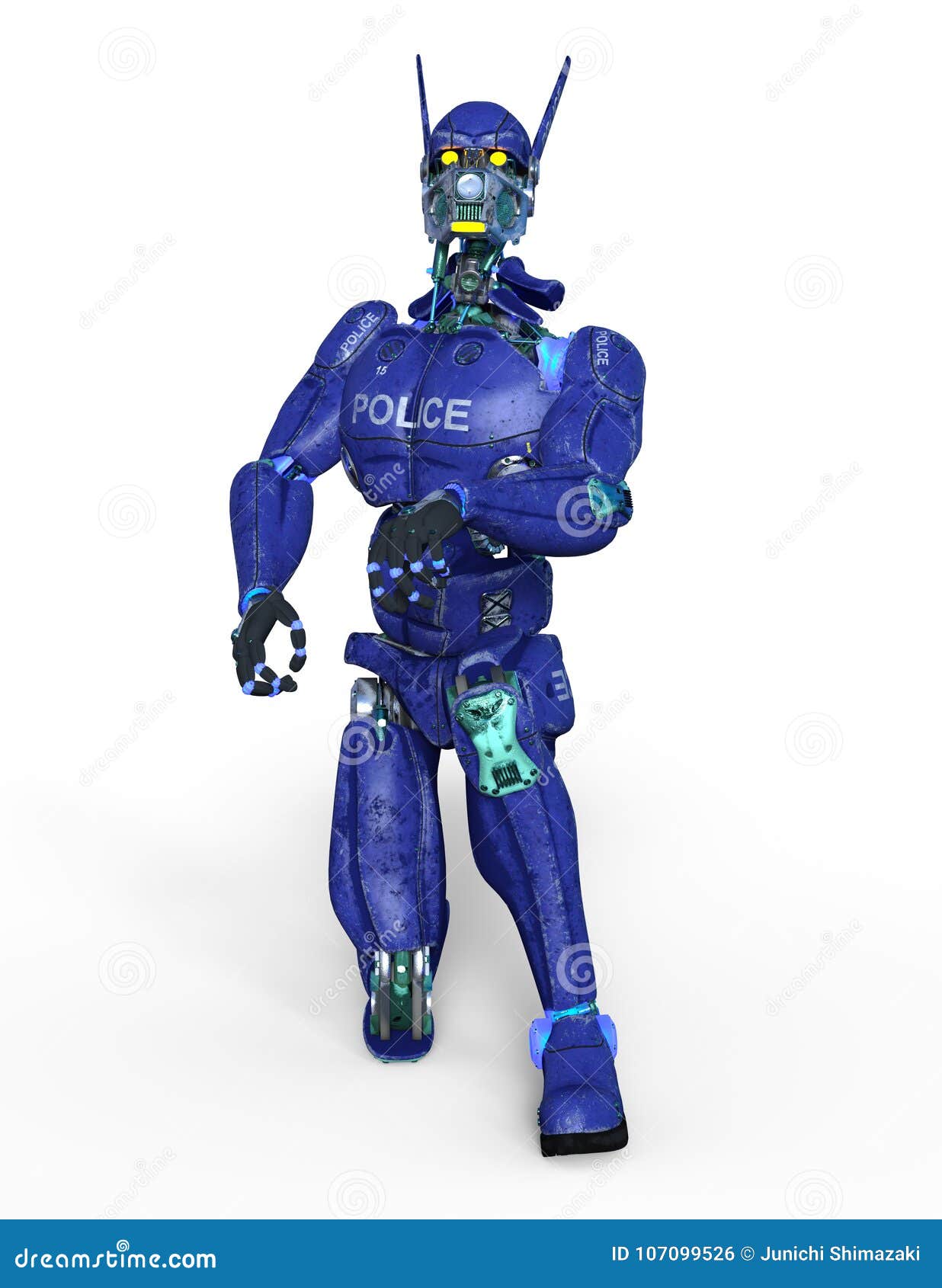 Robot police stock illustration. Illustration of artificial - 107099526