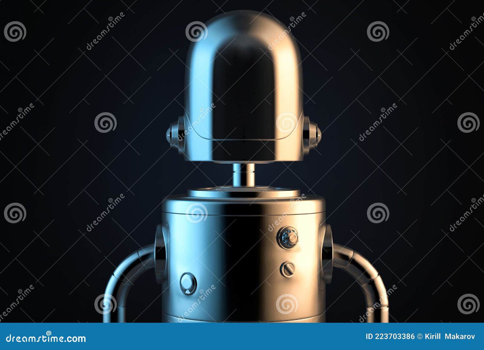 Robot Portrait. 3D Illustration Stock Illustration - Illustration of ...