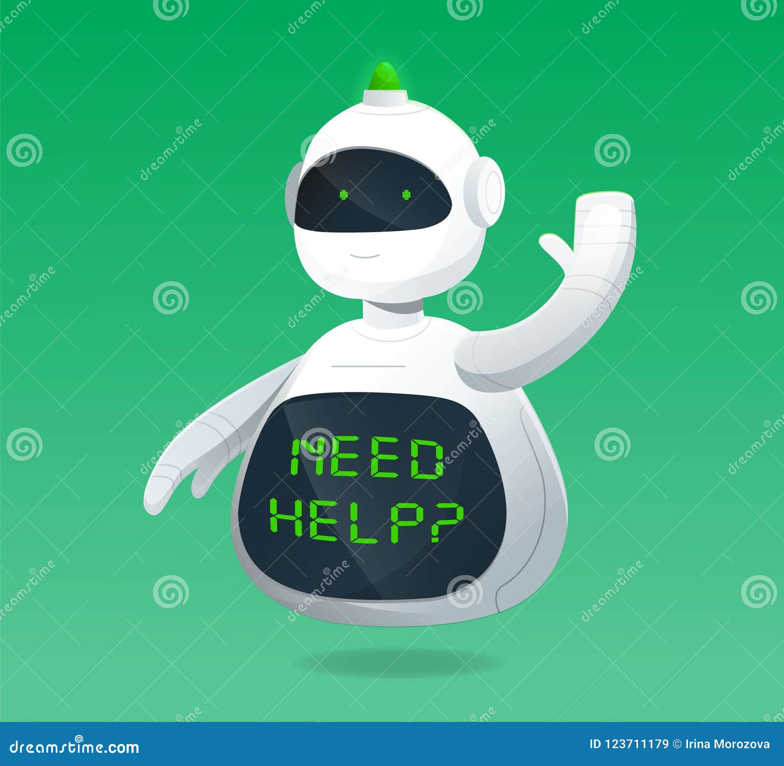 Robot Poster with Need Help Text Stock Vector - Illustration of hand ...
