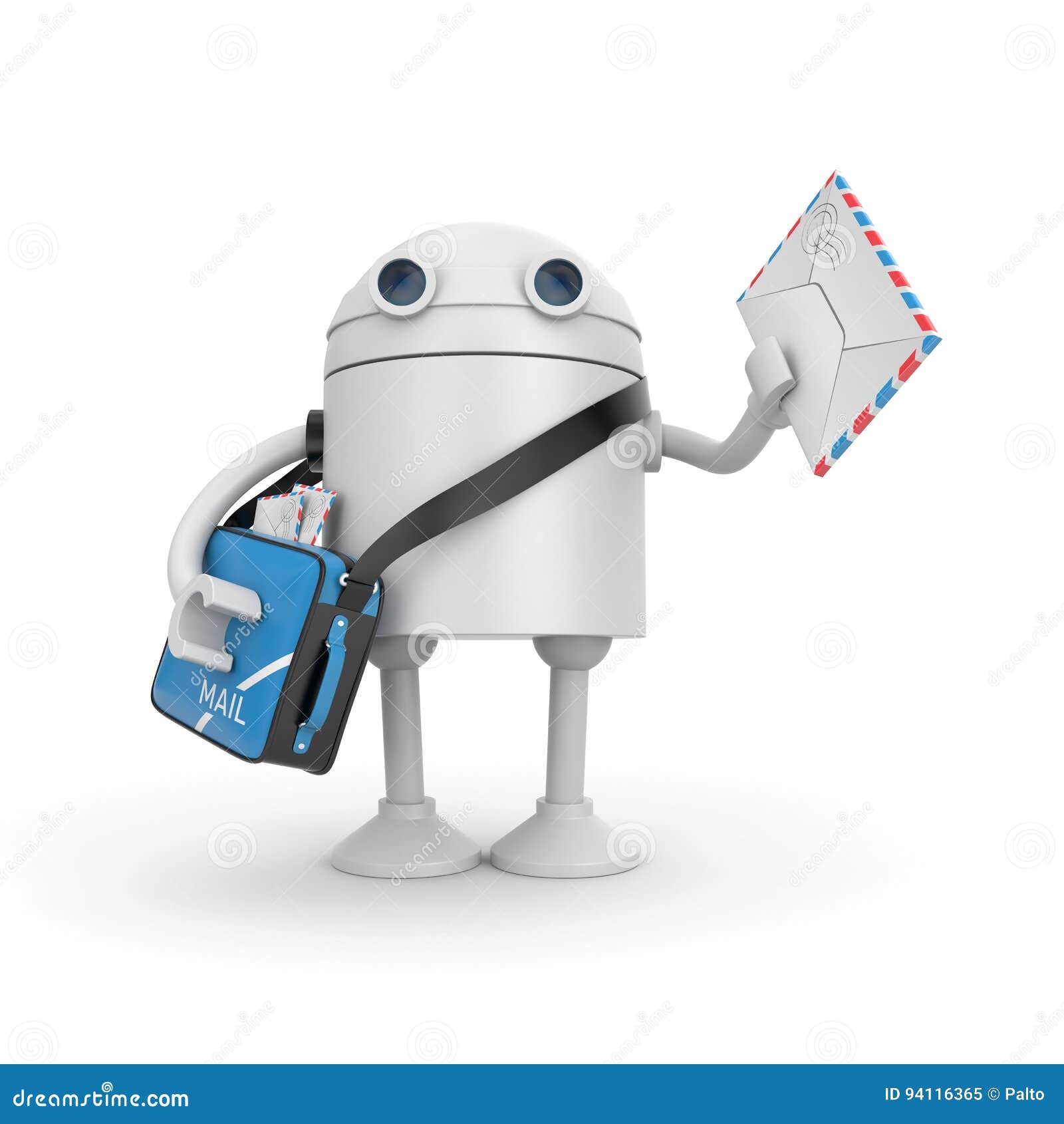 Robot Postman Brought a Letter Stock Illustration - Illustration of ...