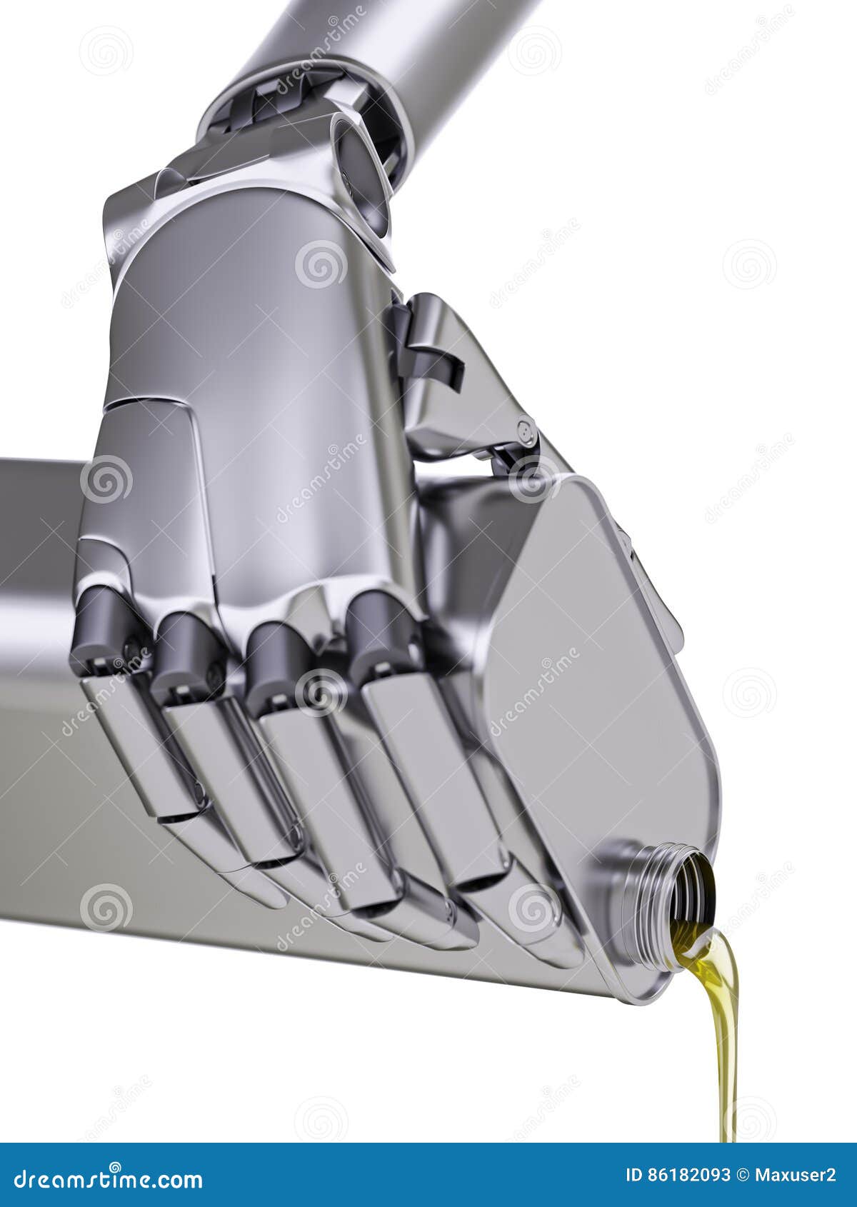 Robot Pouring Engine Oil 3d Illustration Stock Illustration ...