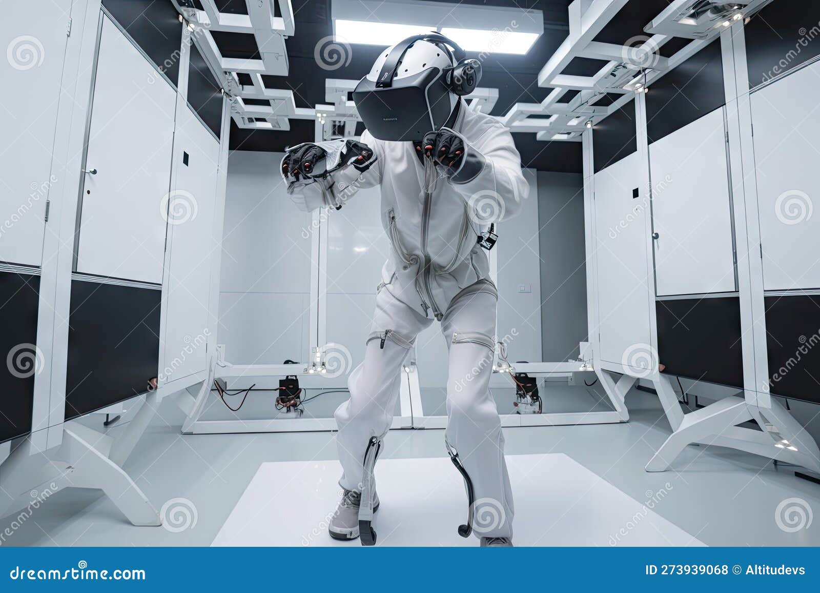 Robot Practicing Its Movements on Virtual Reality Simulator Stock ...