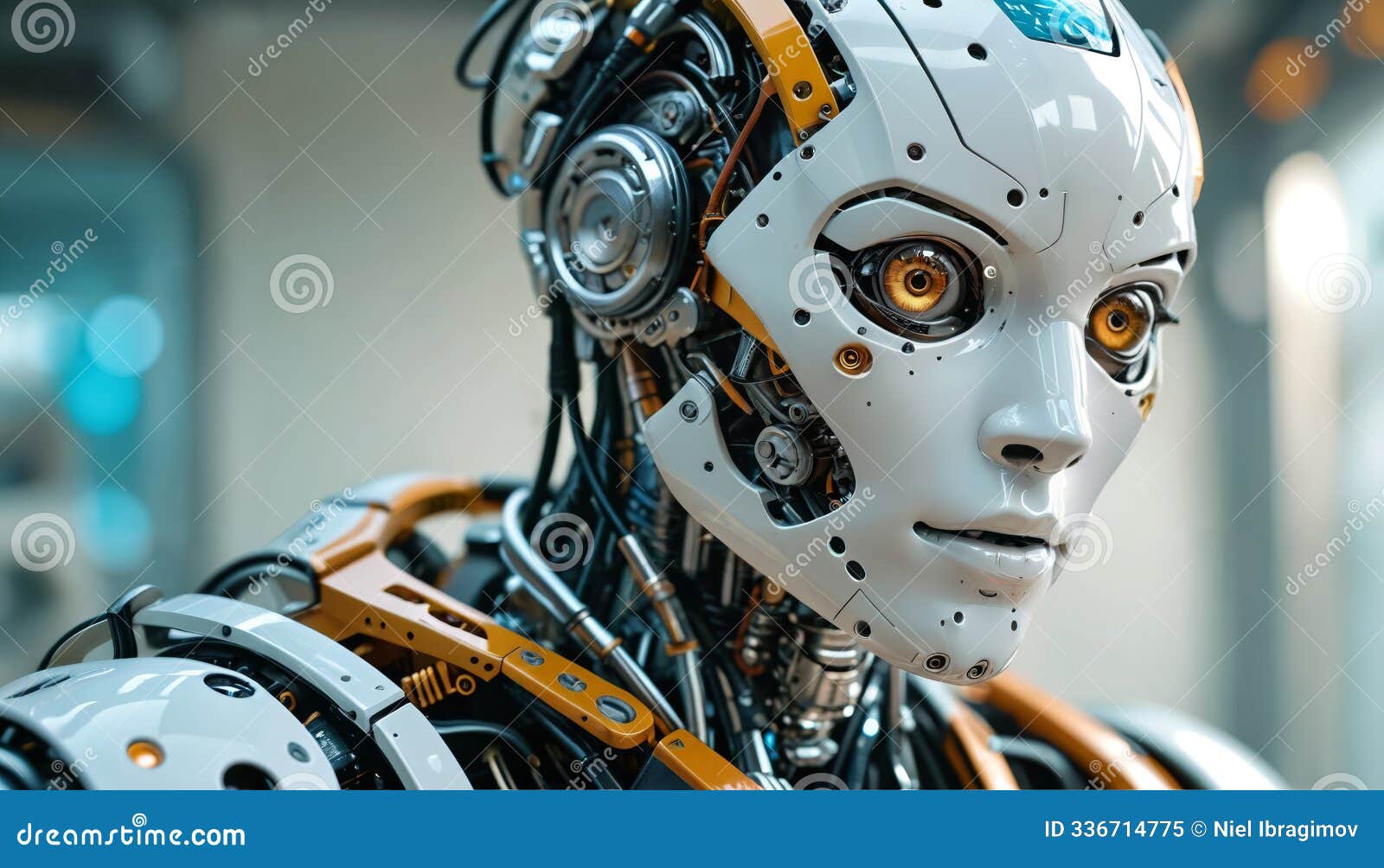 Robot Presenting Innovative AI-Accelerated Chip in Futuristic Setting ...