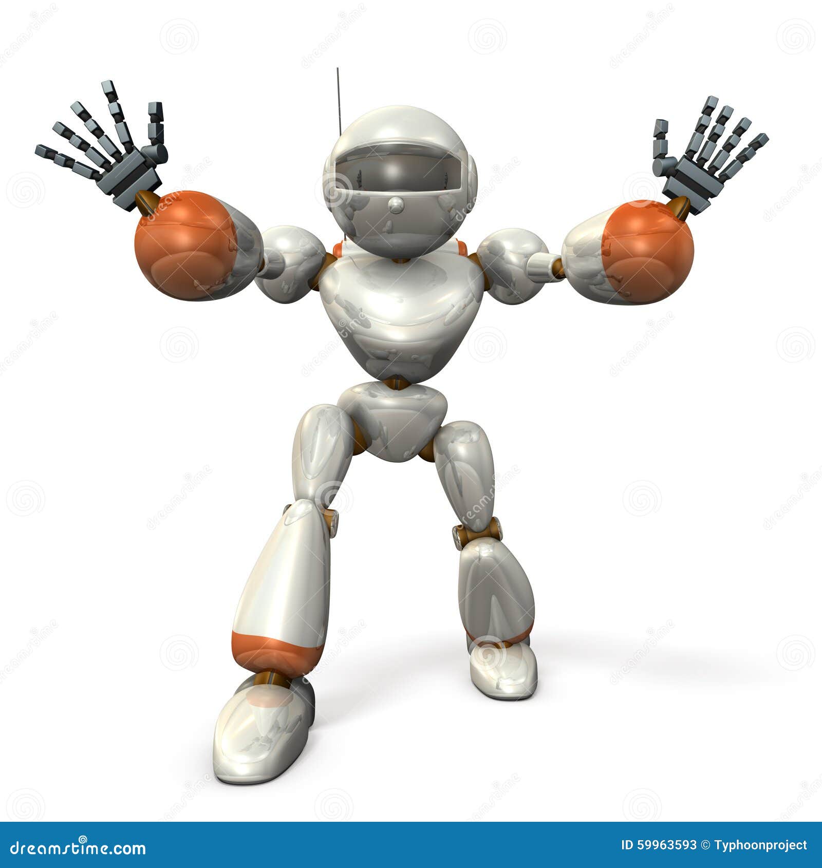 Robot Prevents the Danger in the Whole Body. Stock Illustration ...