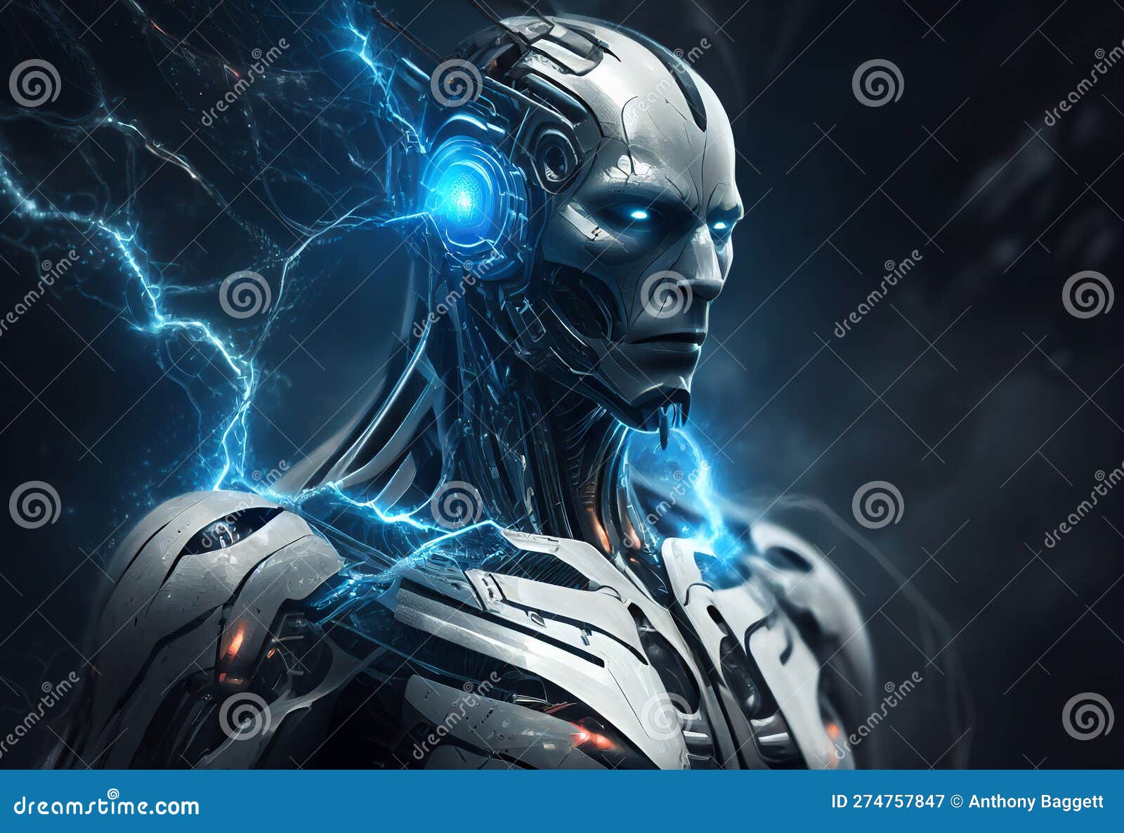 Robot Producing a Powerful Electricity Power Surge Force from the Mind ...