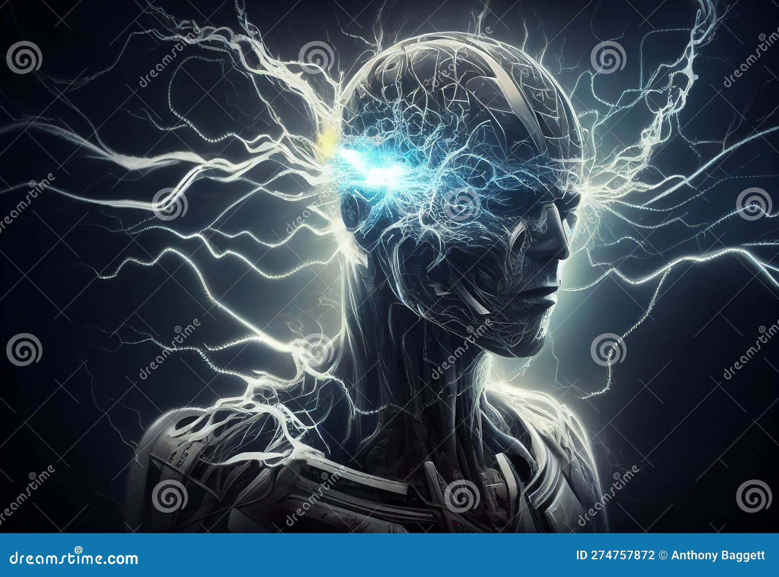 Robot Producing a Powerful Electricity Power Surge Force from the Mind ...