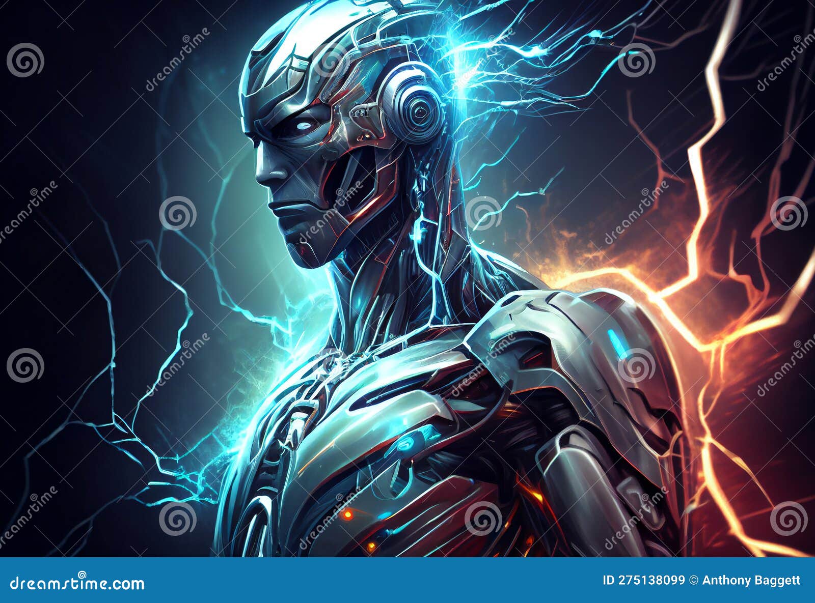 Robot Producing a Powerful Electricity Power Surge Force from the Mind ...