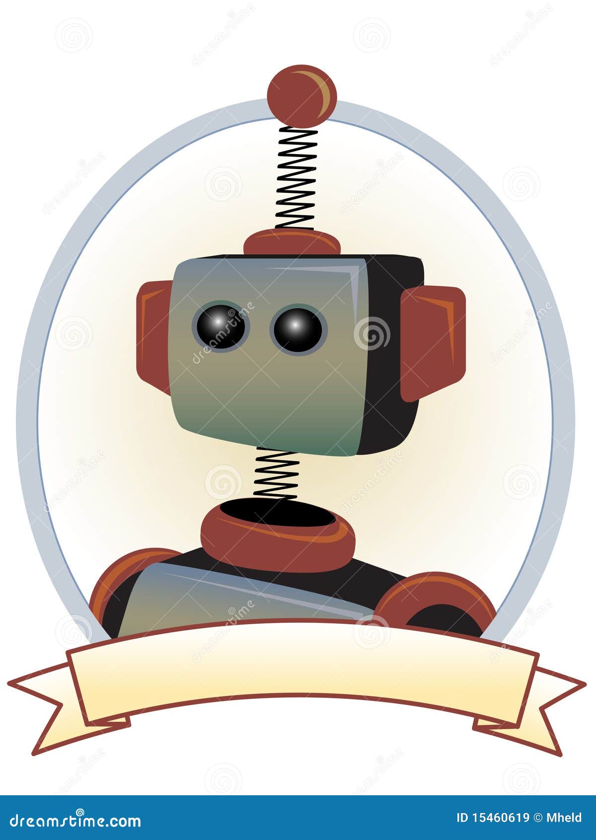 Robot Product Label Oval Banner Stock Vector - Illustration of ...