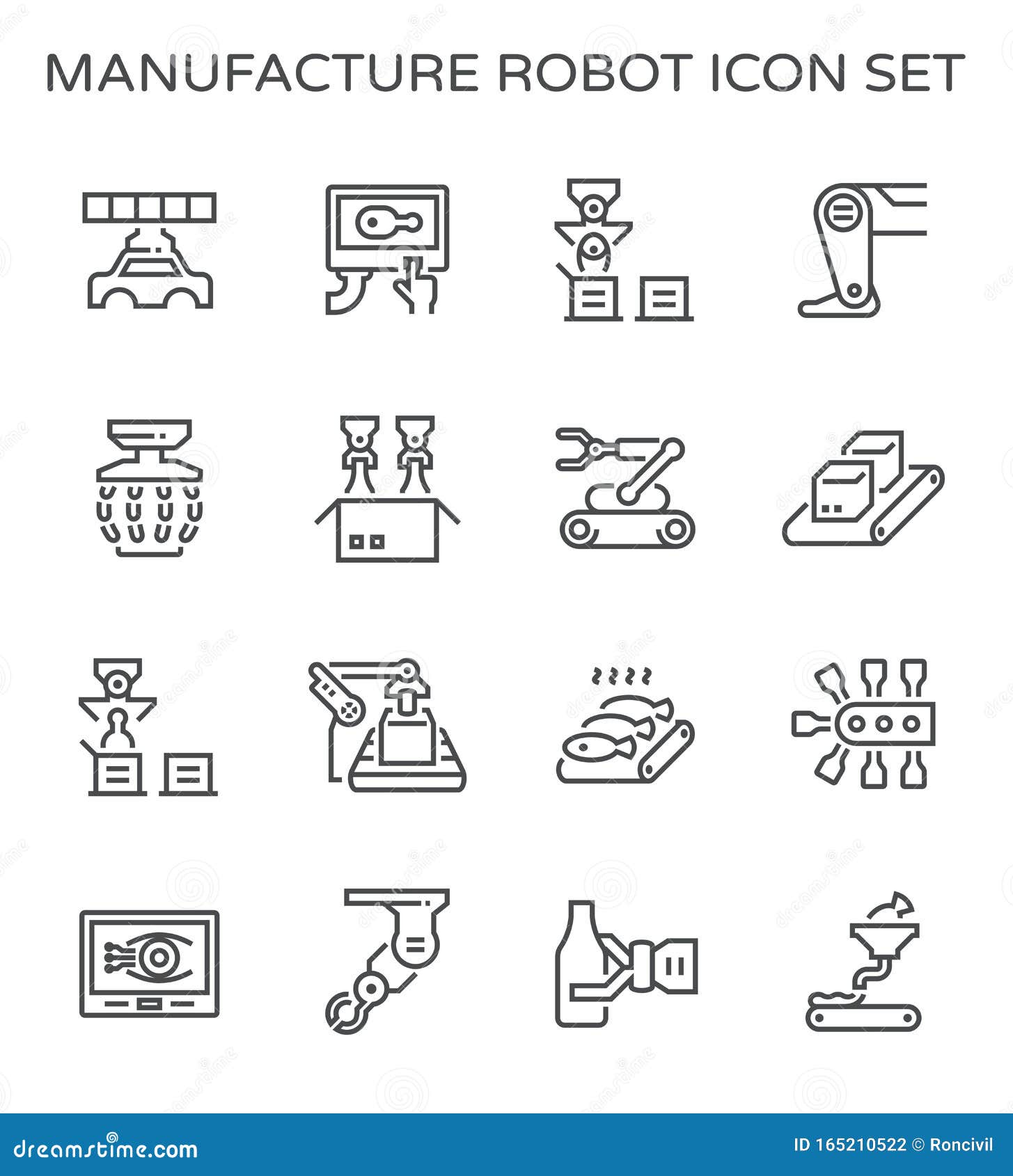 Robot production icon stock vector. Illustration of factory - 165210522