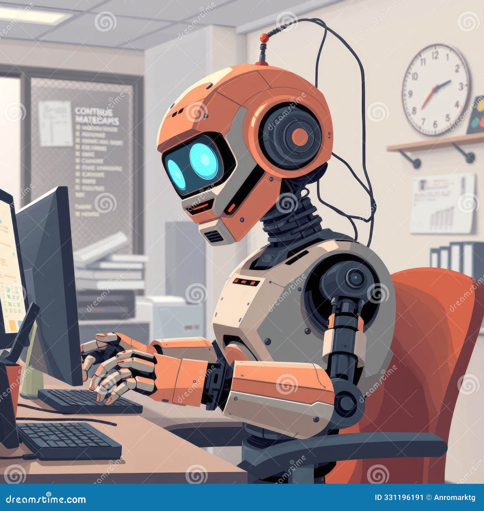 Robot Programming at the Office: a Code-crafting Cyborg Illustration ...