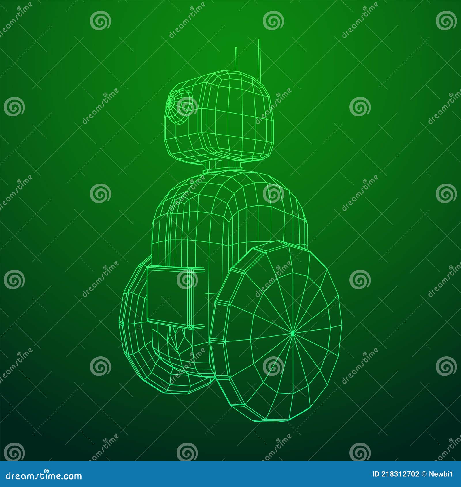 Robot Promoter LCD Screen on Two Wheels. Ad Promo Bot Stock Vector ...