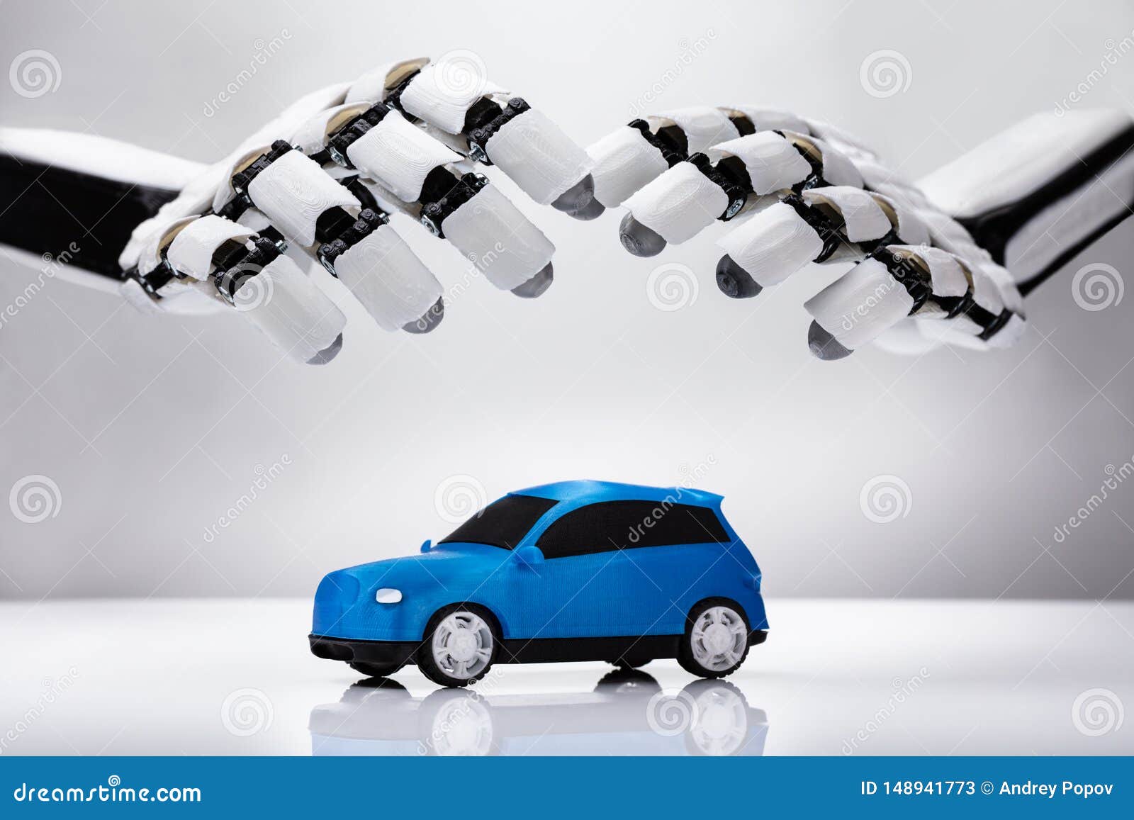 Robot Protecting Blue Car stock image. Image of code - 148941773