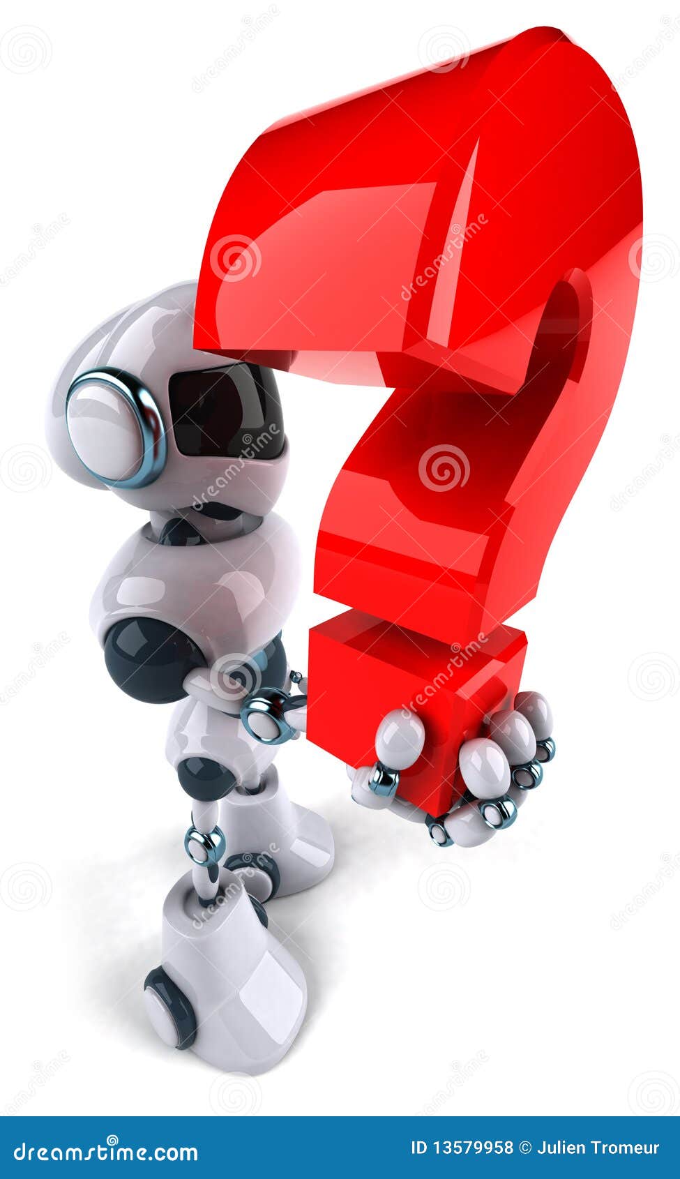 Robot with a question stock illustration. Illustration of concept ...