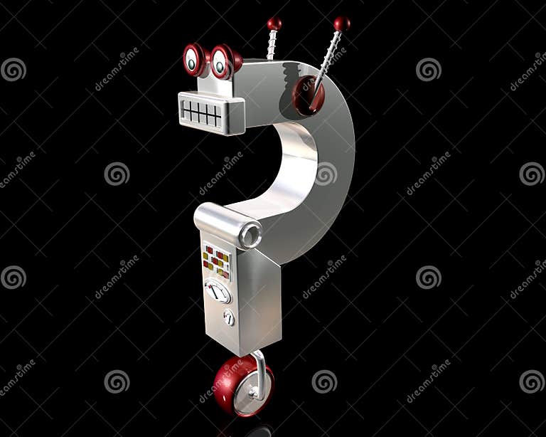 Robot Question Mark stock illustration. Illustration of alien - 6695505