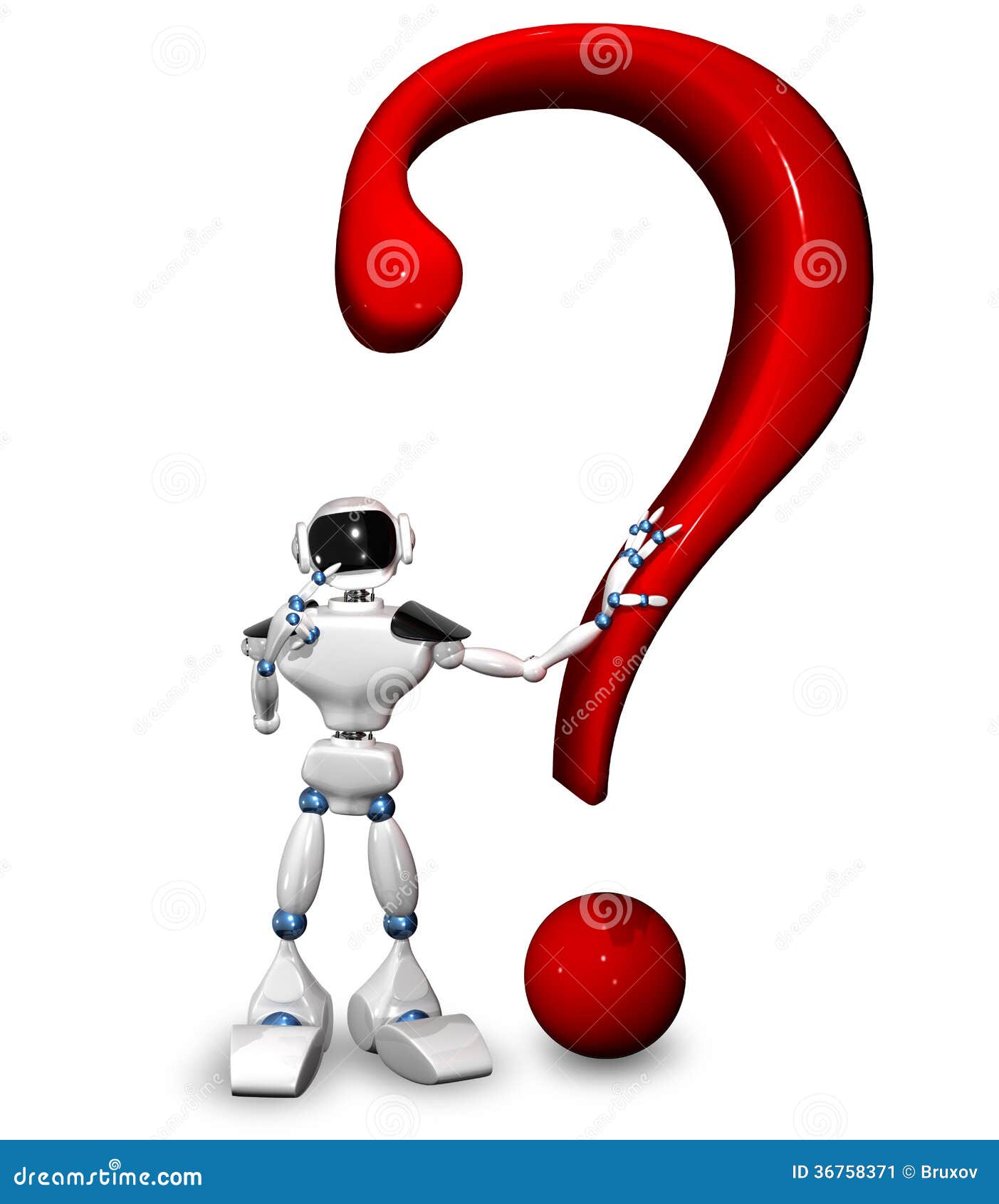 Robot with a question mark stock illustration. Illustration of ...