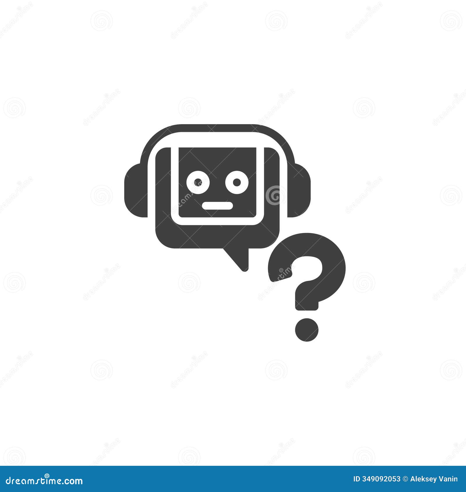 Robot with a Question Mark Vector Icon Stock Vector - Illustration of ...