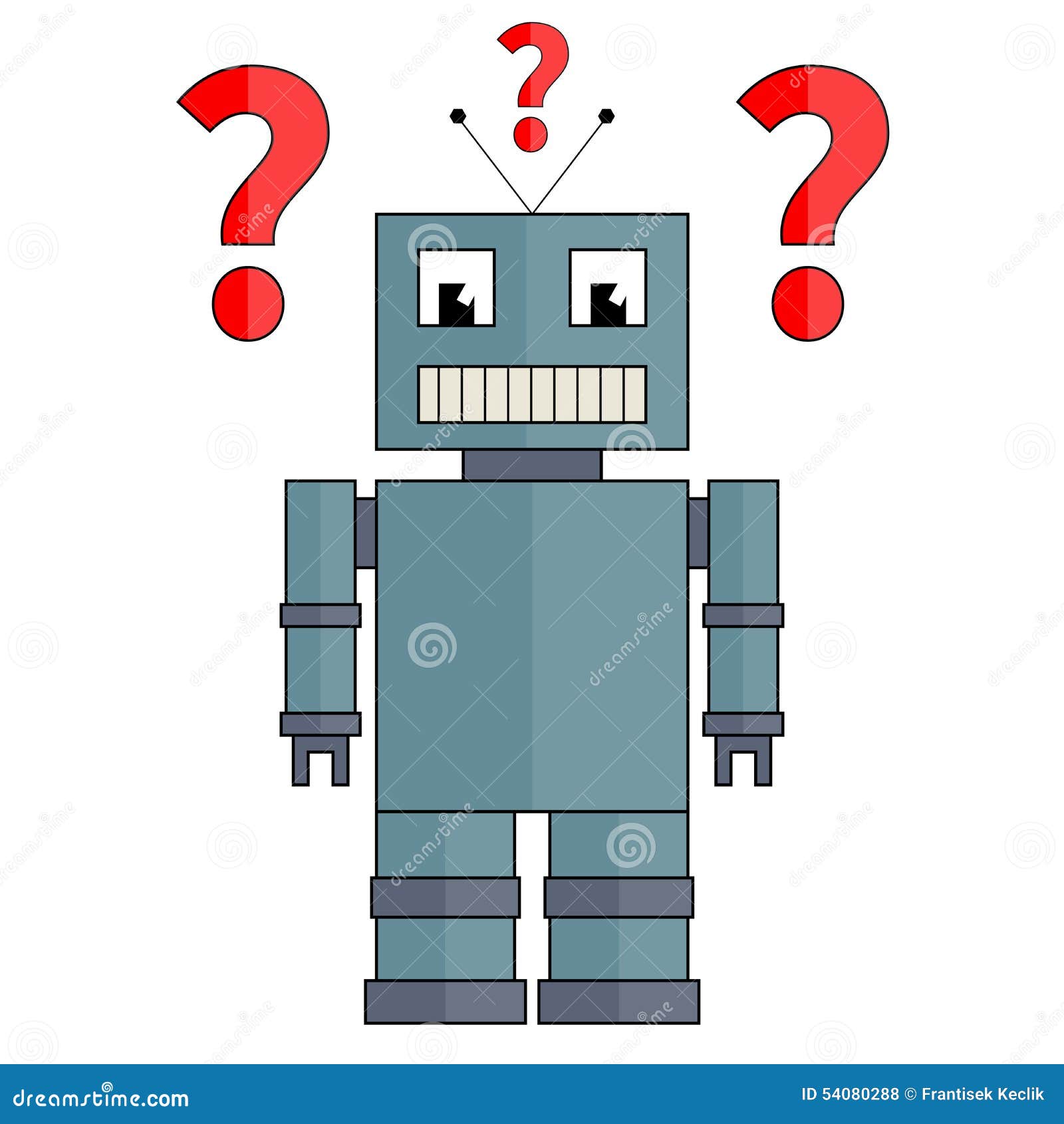 Robot with question marks stock vector. Illustration of cool - 54080288