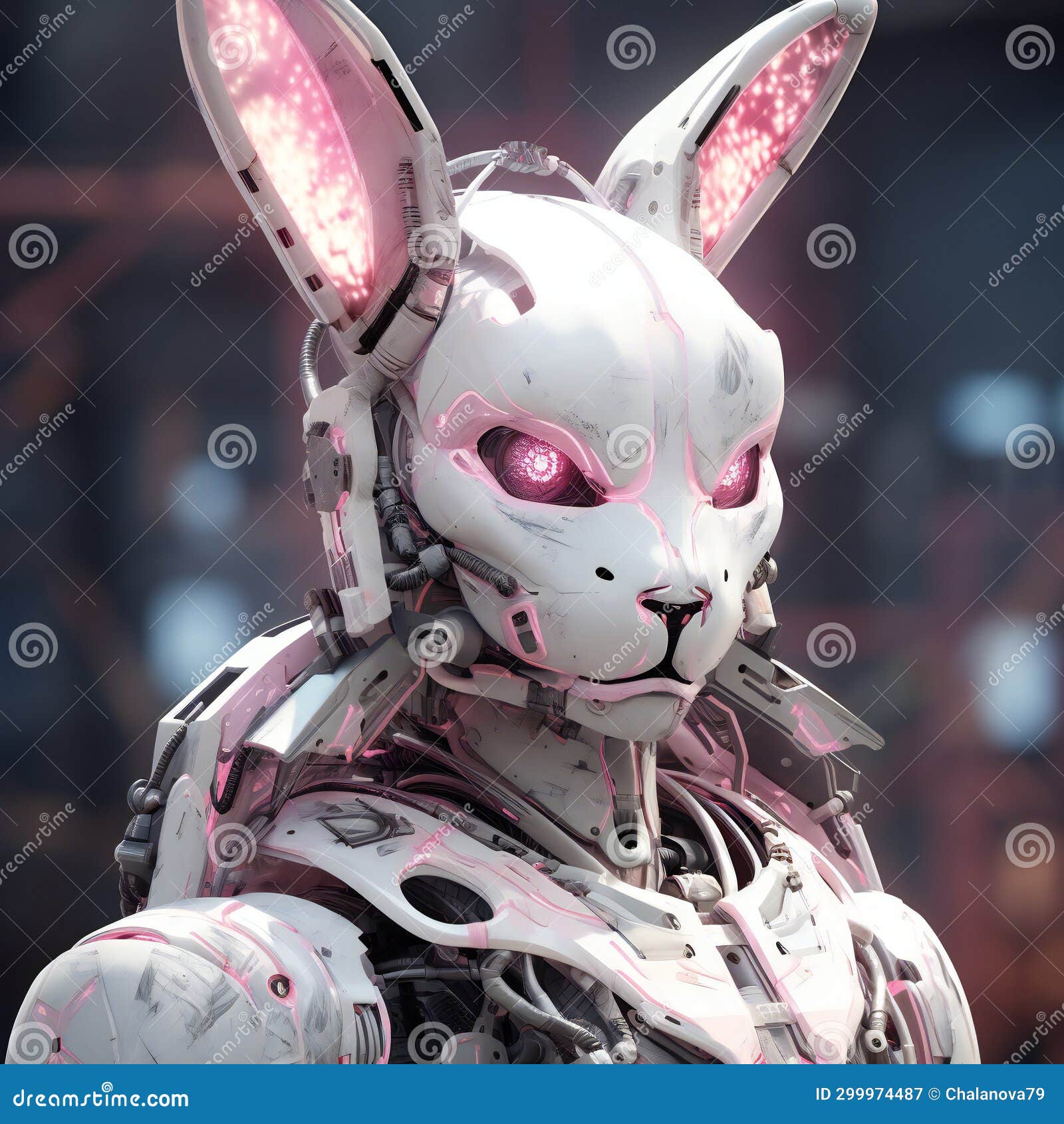 Robot Rabbit Cyborg Character Realistic Stock Illustration ...