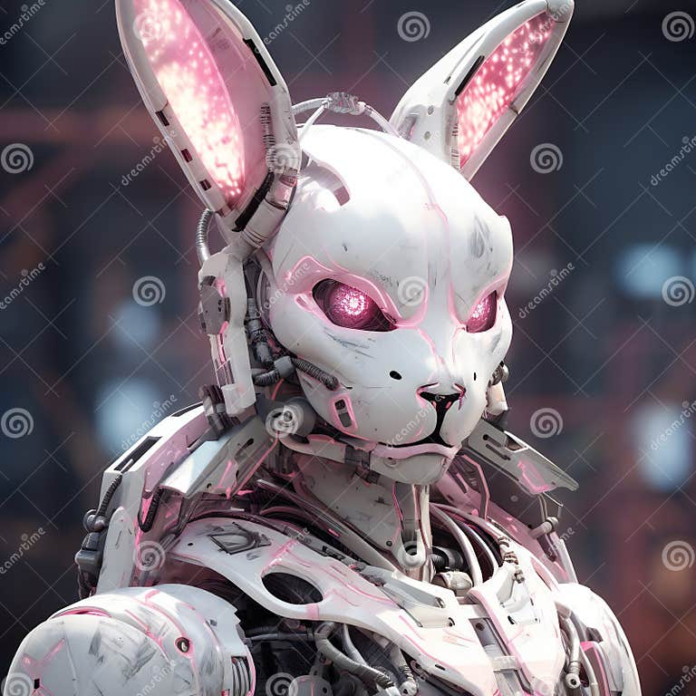 Robot Rabbit Cyborg Character Realistic Stock Illustration ...