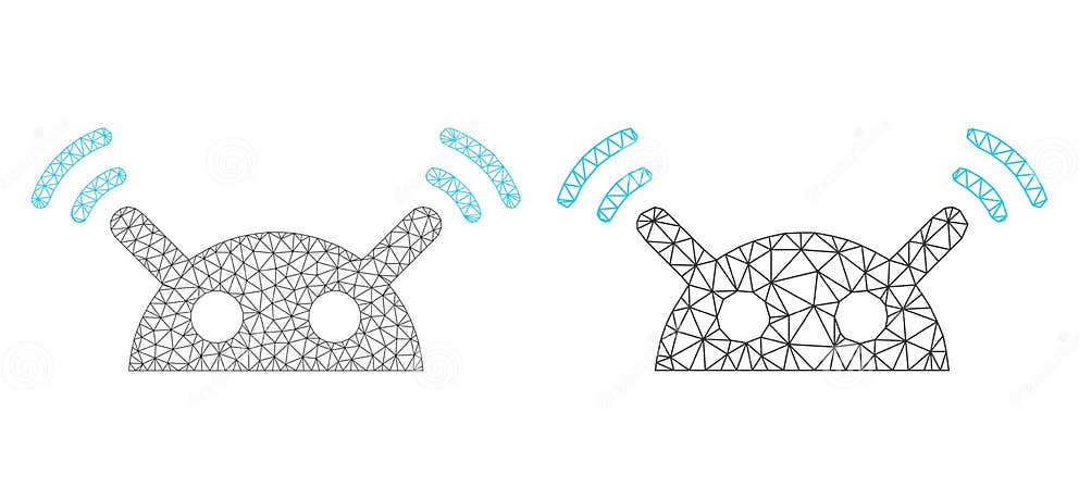 Robot Radio Signal Icon - Vector Triangular Mesh Stock Vector ...