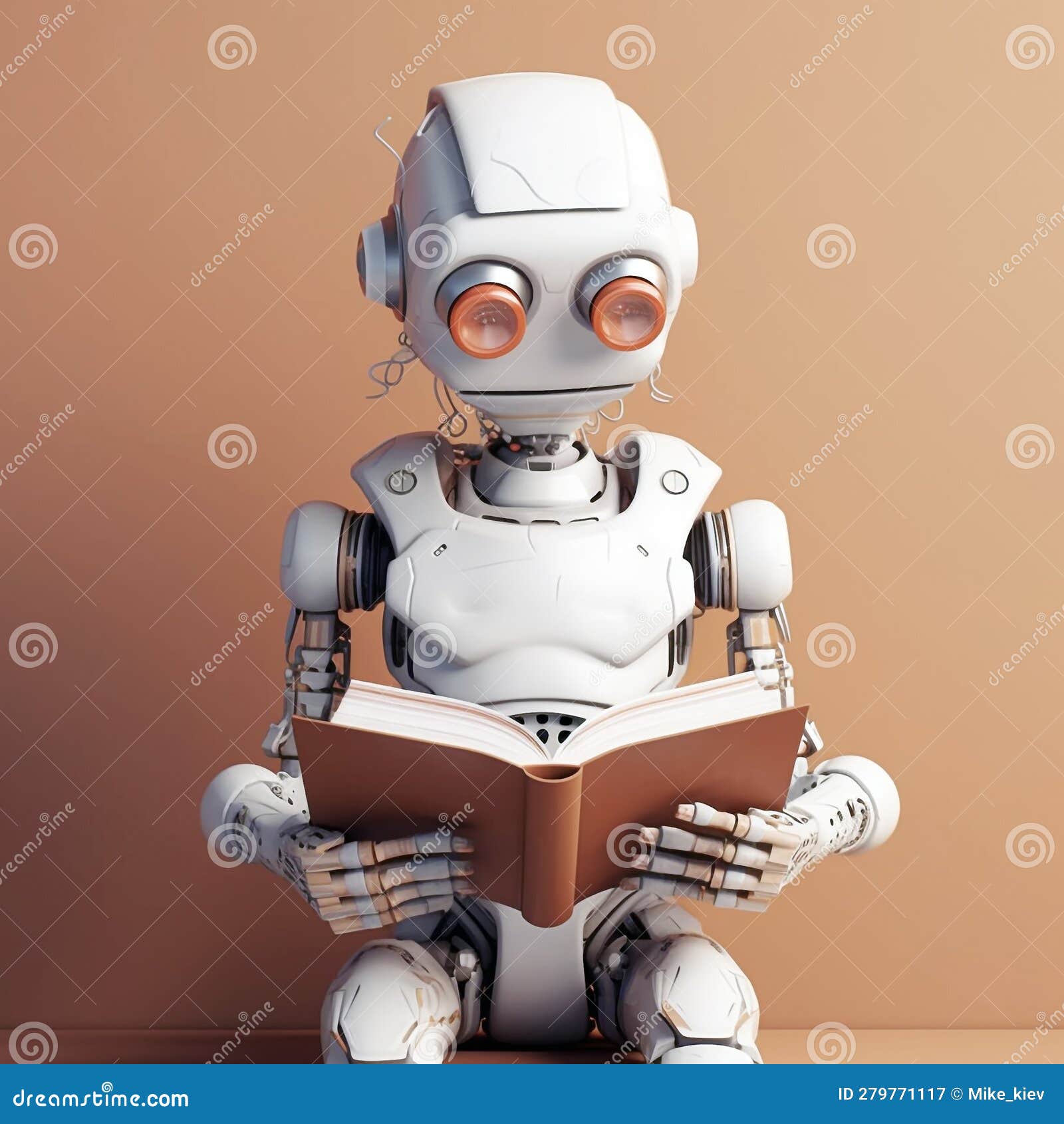 Robot read a book stock illustration. Illustration of futuristic ... Robot read a book stock illustration. Illustration of futuristic ...