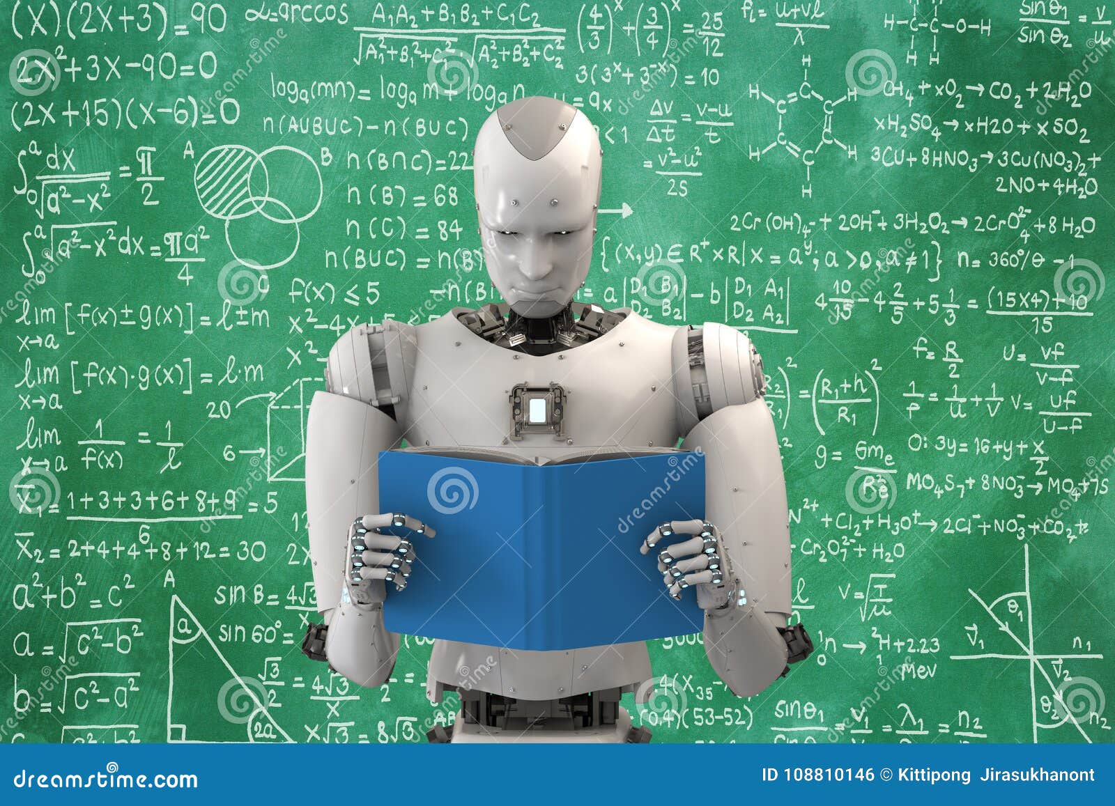 Robot reading book stock illustration. Illustration of cyborg - 108810146