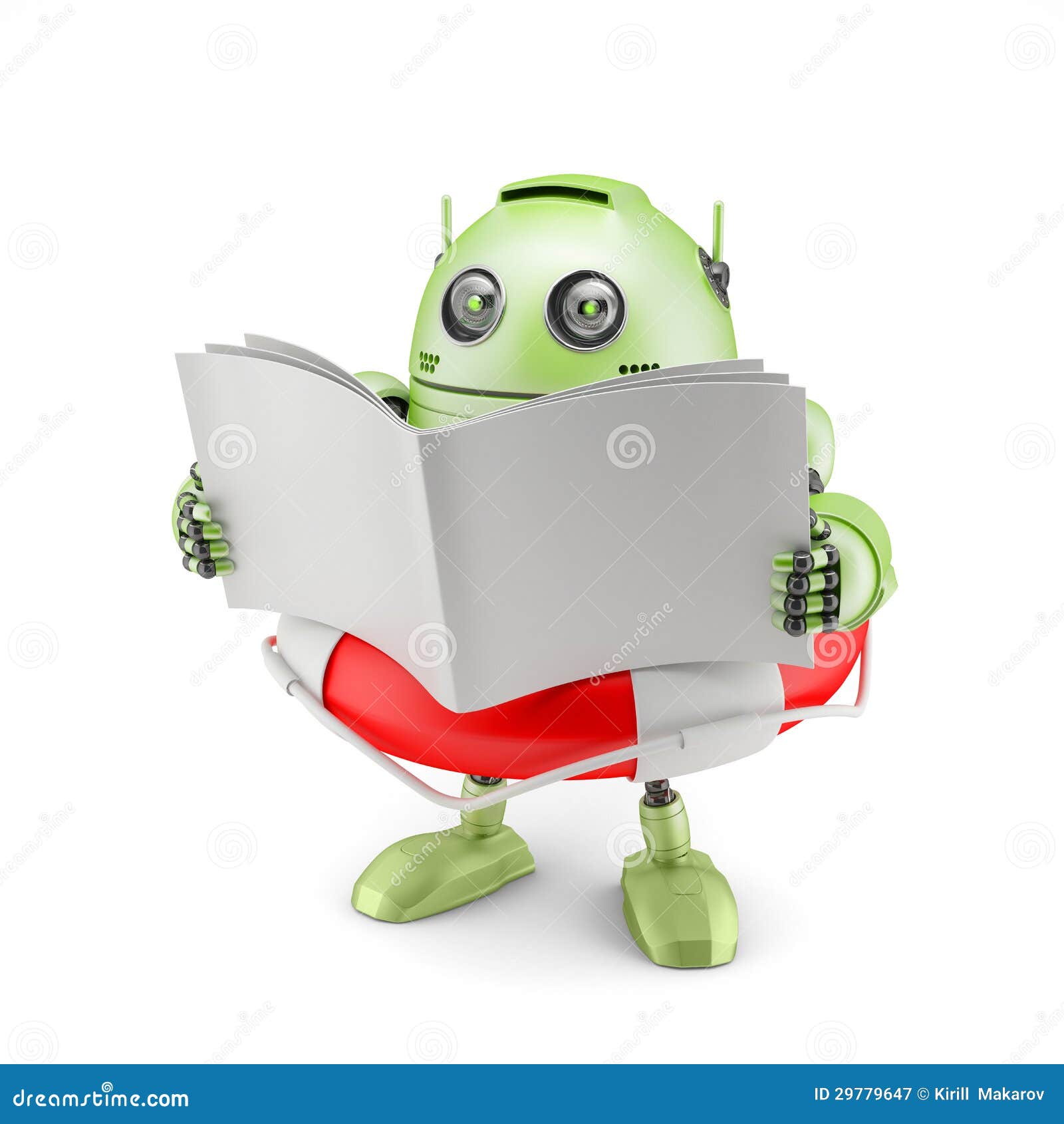 Robot reading manual. stock illustration. Illustration of paper - 29779647