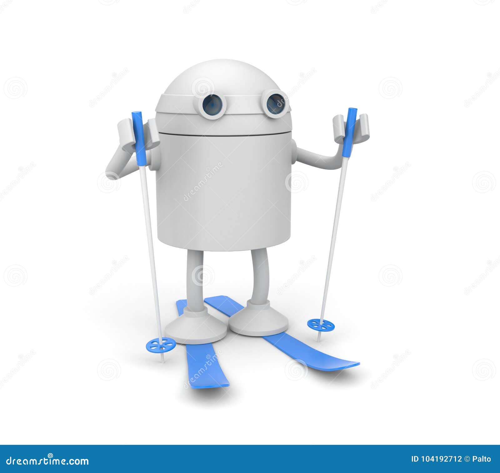 Robot is ready to ski stock illustration. Illustration of figure ...