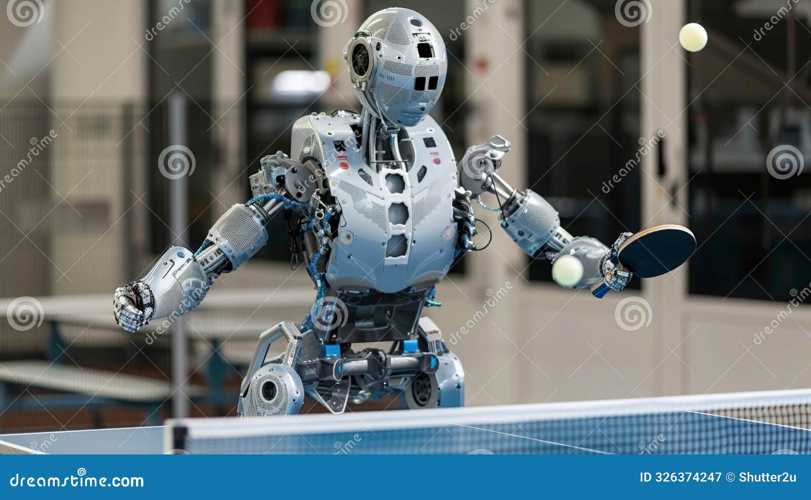 A Robot Recreating the Perfect Serve in a Game of Table Tennis Stock ...