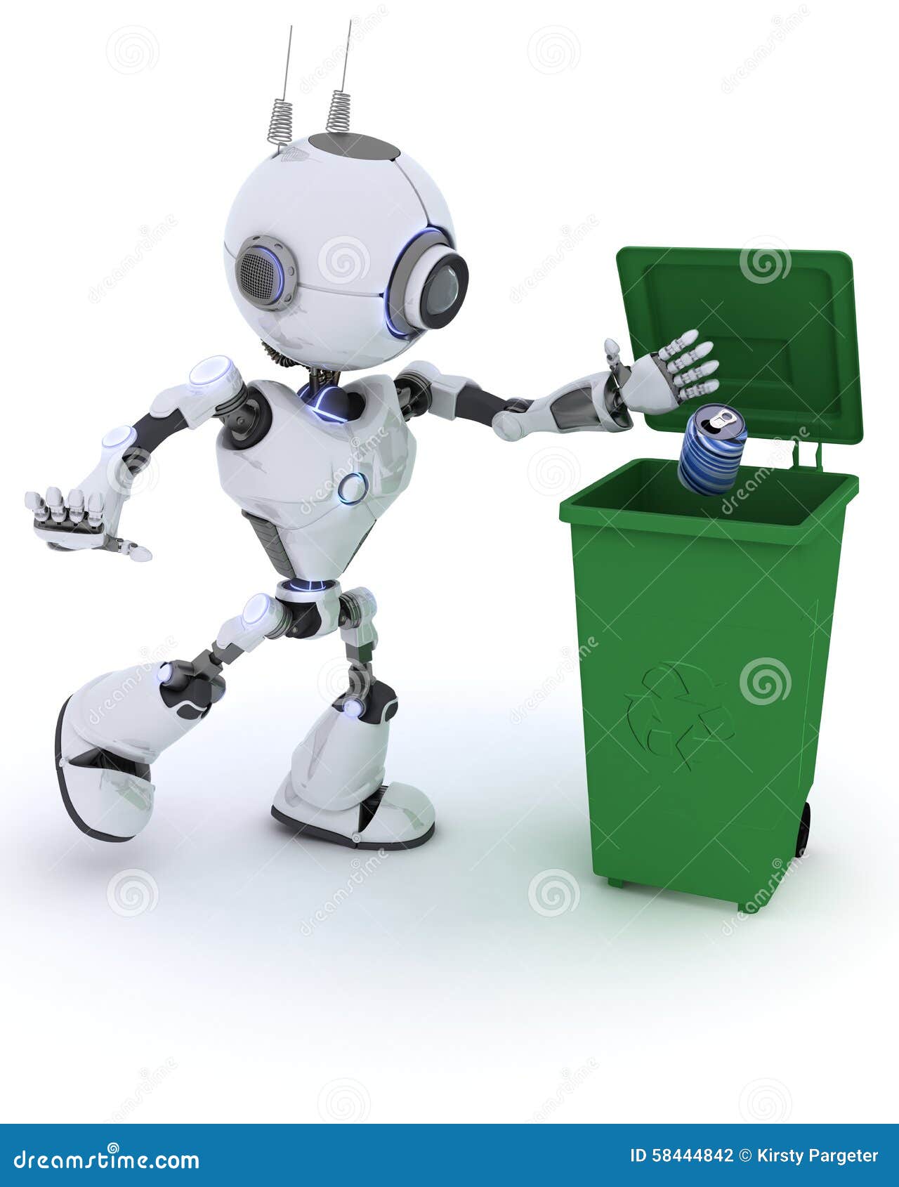 Robot recycling waste stock illustration. Illustration of recycling ...