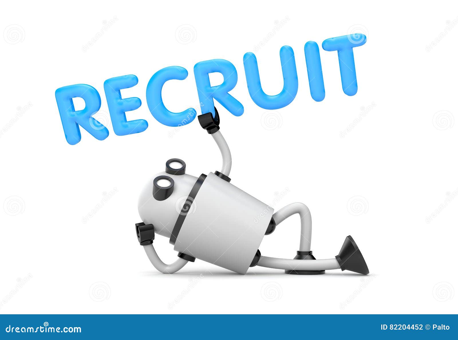Robot is in a Relaxed Position Holds the Word - Recruit Stock ...