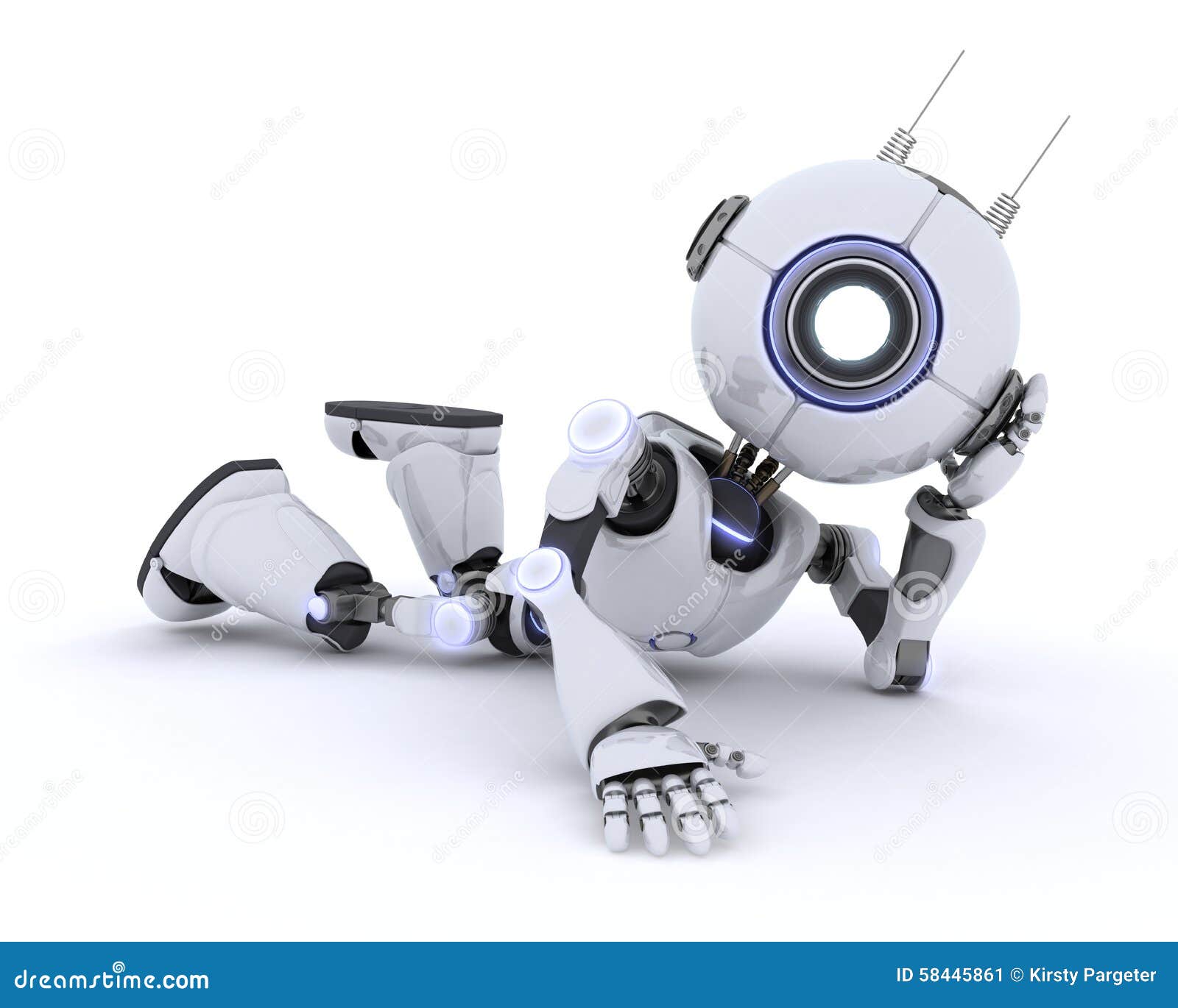 Robot Relaxing stock illustration. Illustration of relax - 58445861