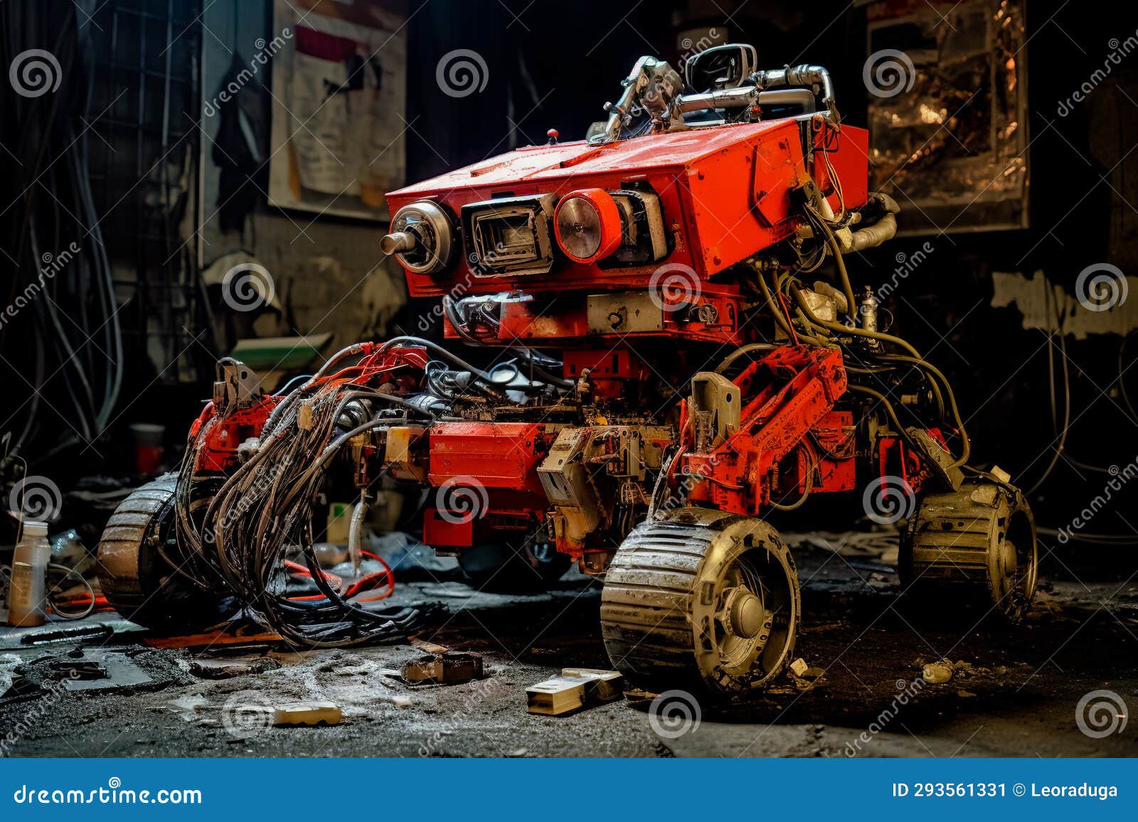 Robot Repair Shop. the Machines of the Future Stock Illustration ...