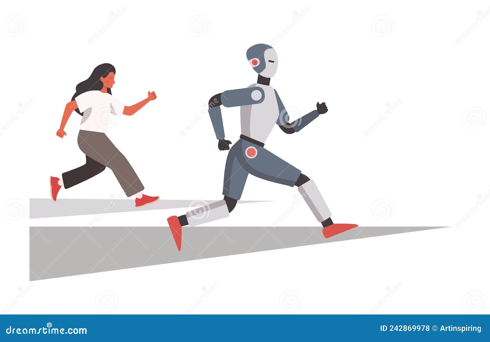 Robot Replace the Human in Office. Idea of Artificial Intelligence ... Robot Replace the Human in Office. Idea of Artificial Intelligence ...