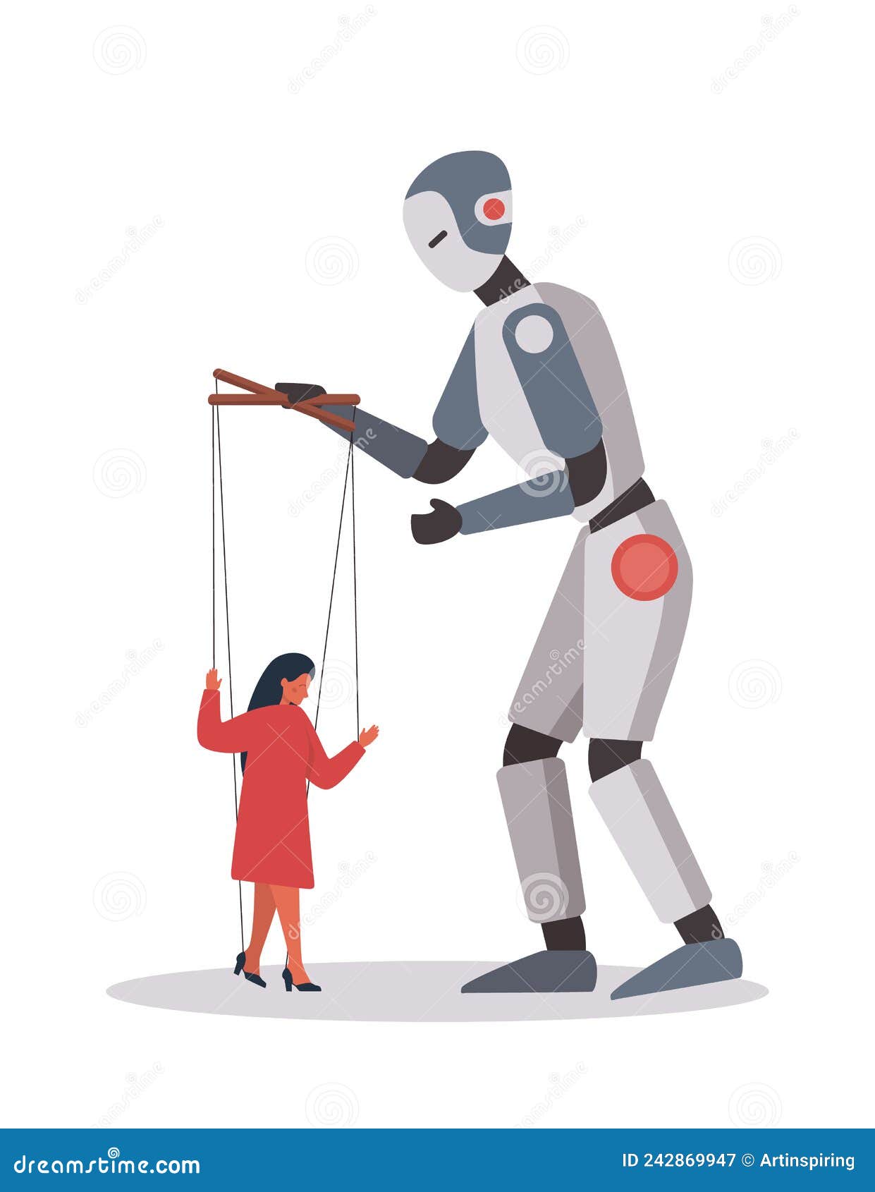 Robot Replace the Human in Office. Idea of Artificial Intelligence ...